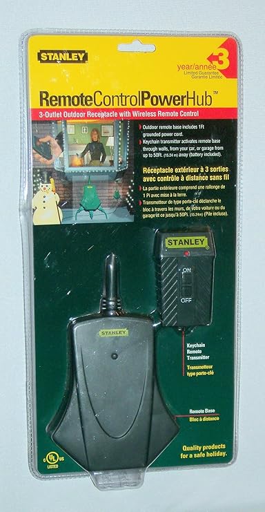 Amazon.com: Stanley Wireless 3-Outlet Outdoor Remote Control Power Hub ...