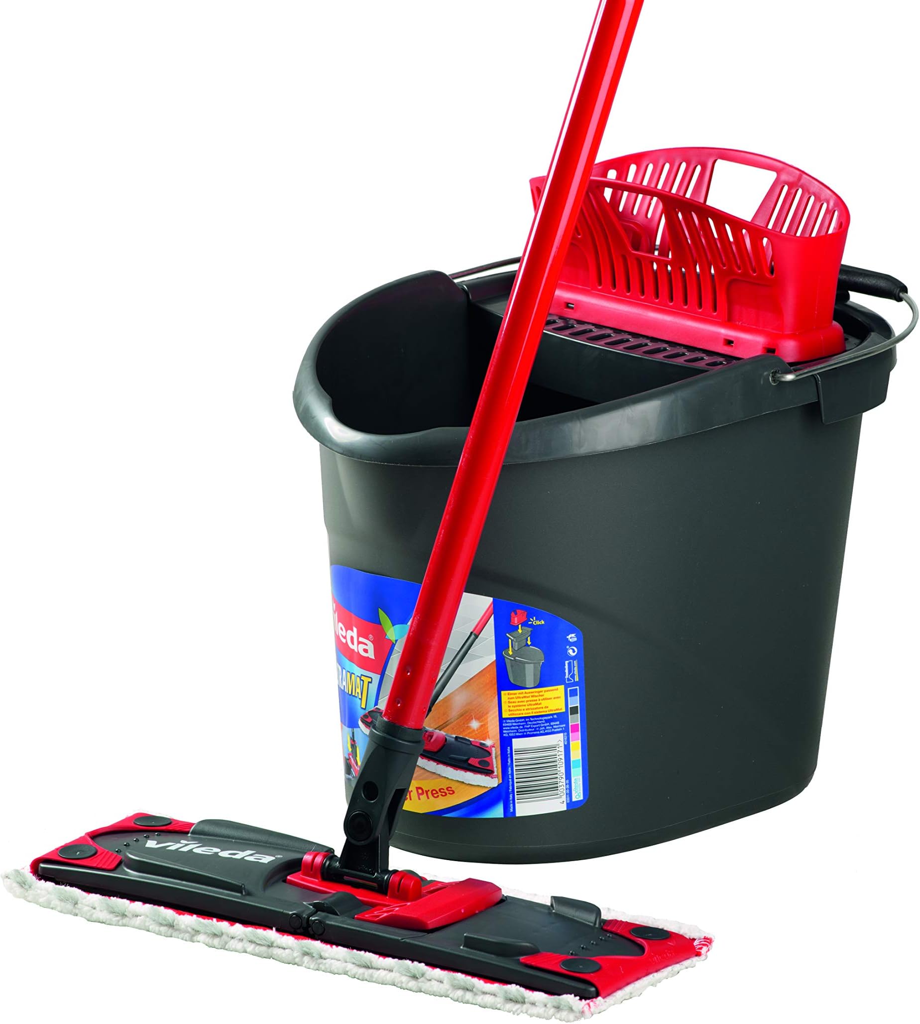 Vileda UltraMat Komplett Set 3D-Microfaserbezug und Eimer mit ...