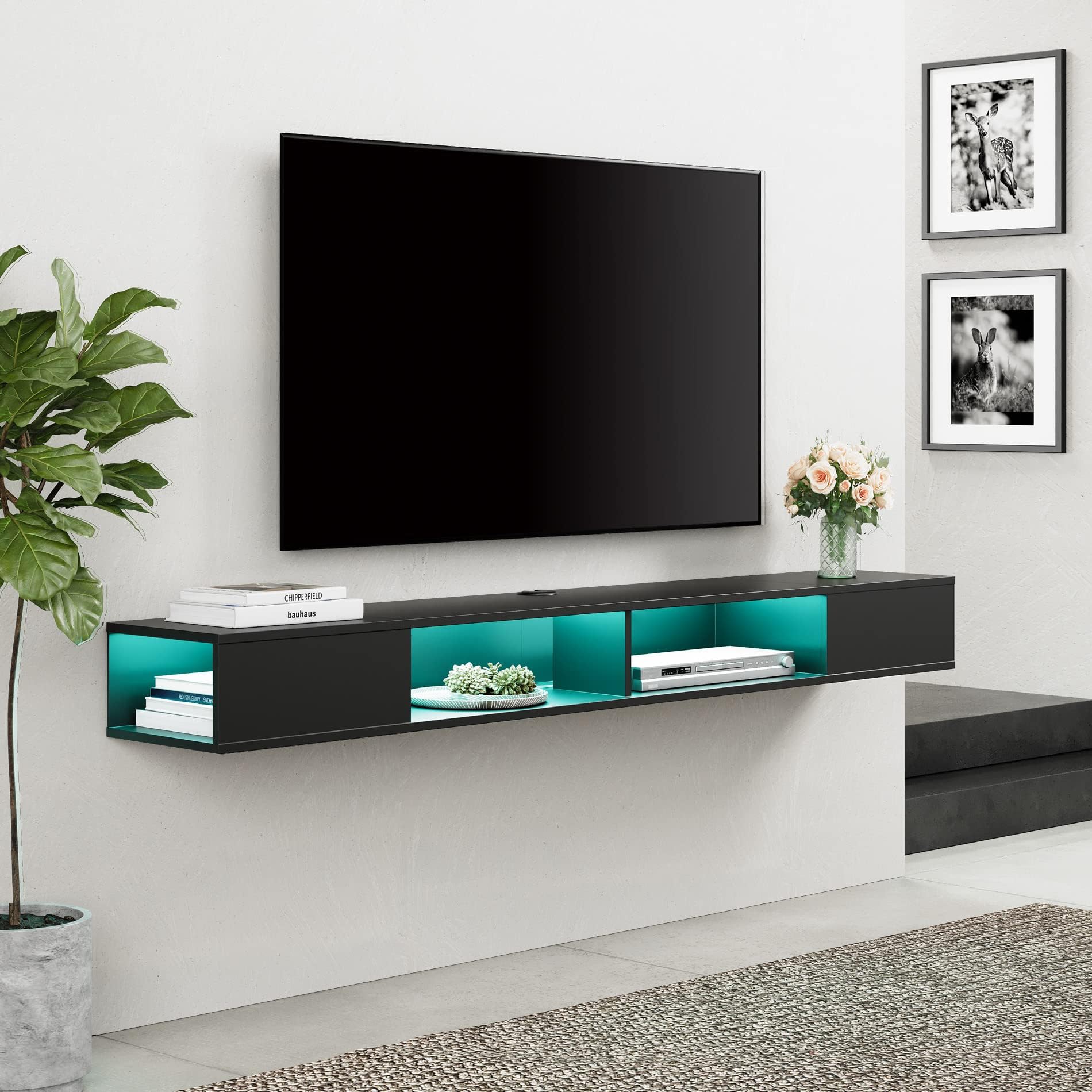 Amazon.com: wuleen Floating TV Stand, 71" Floating Entertainment Center ...