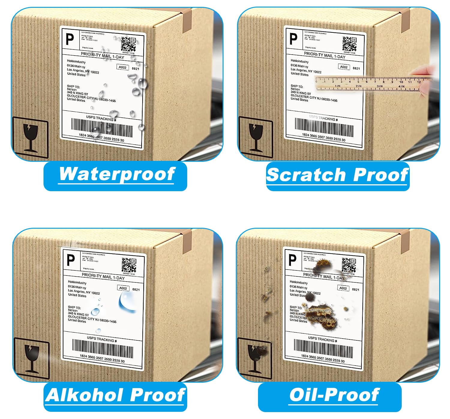 Snapklik.com : 4x6 Direct Thermal Shipping Labels, 500 Perforated ...