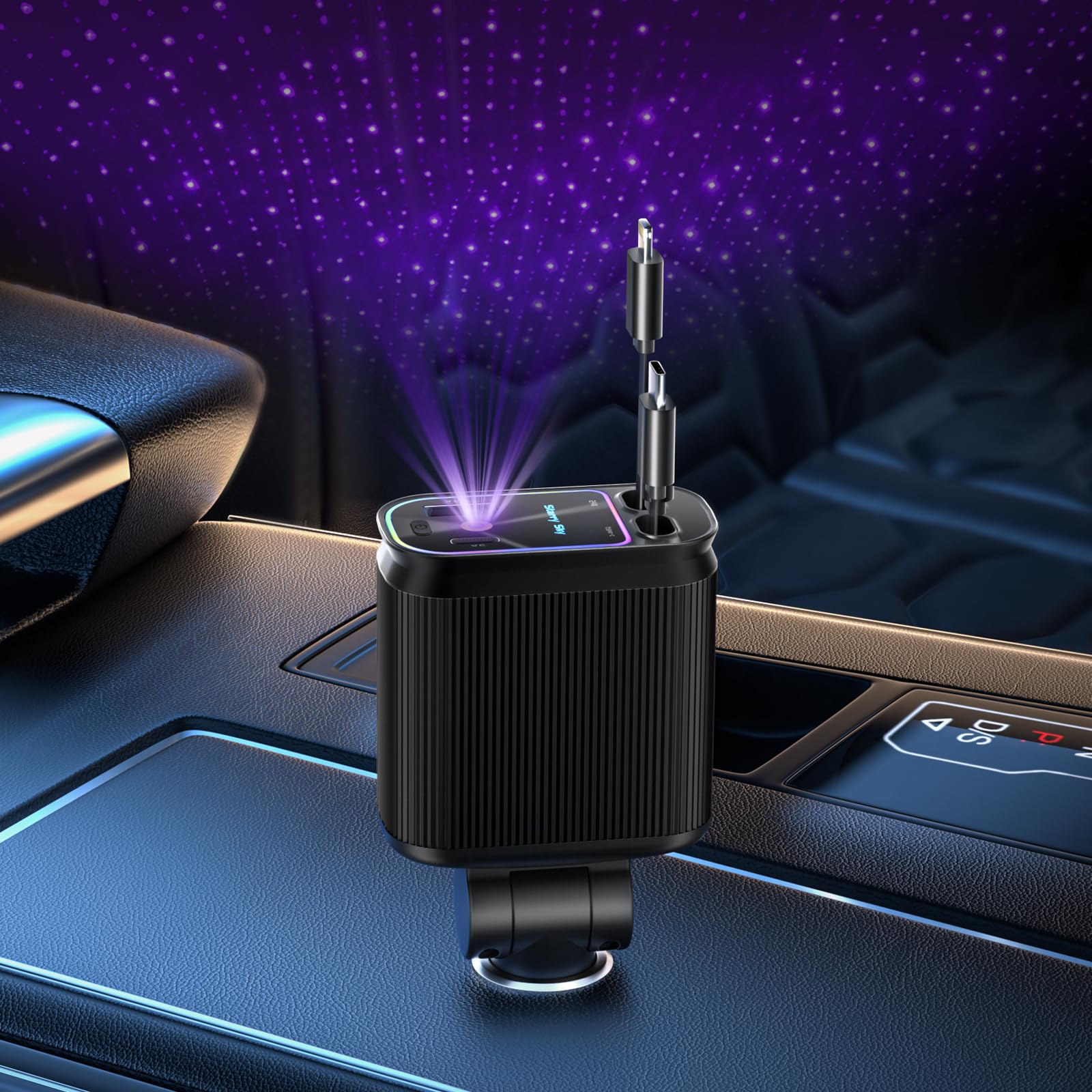 Amazon.com: Starlight Retractable Car Charger, Starlight in Car Roof 4 ...