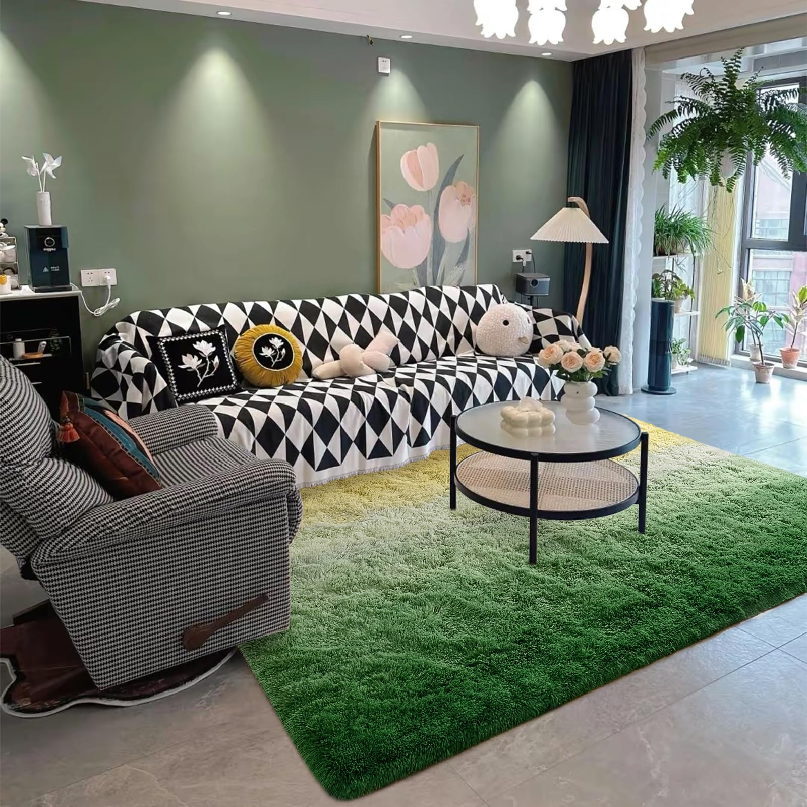 4' x 6' DweIke Luxury Modern Indoor Living Room Bedroom Home Area Rugs ...