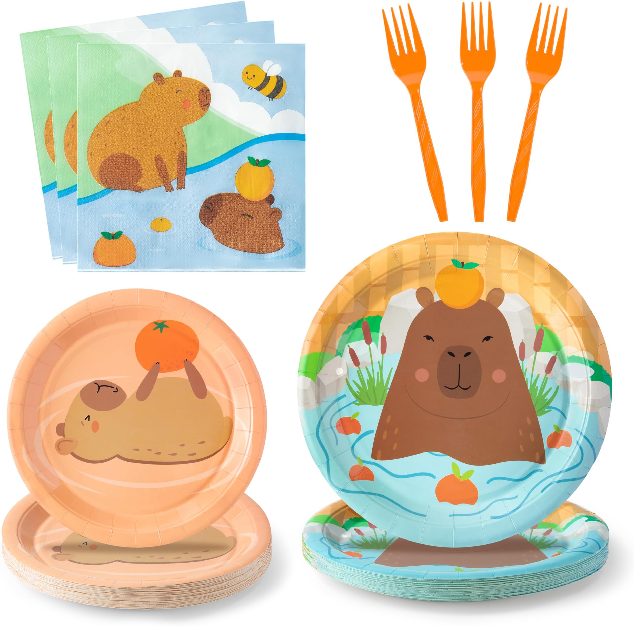 Amazon.com: Heidaman Capybara Birthday Decorations，Capybara Paper ...