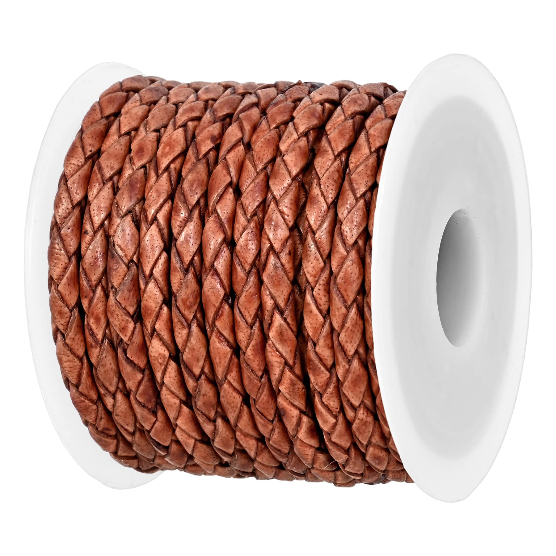 Amazon.com: GENIQUE Real/Genuine Round Braided Leather Cord String Rope ...
