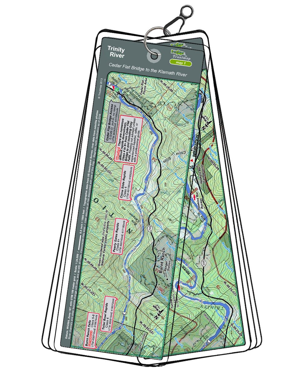 Amazon.com: Troutmap Trinity River Map Set - California, Cedar Flat ...