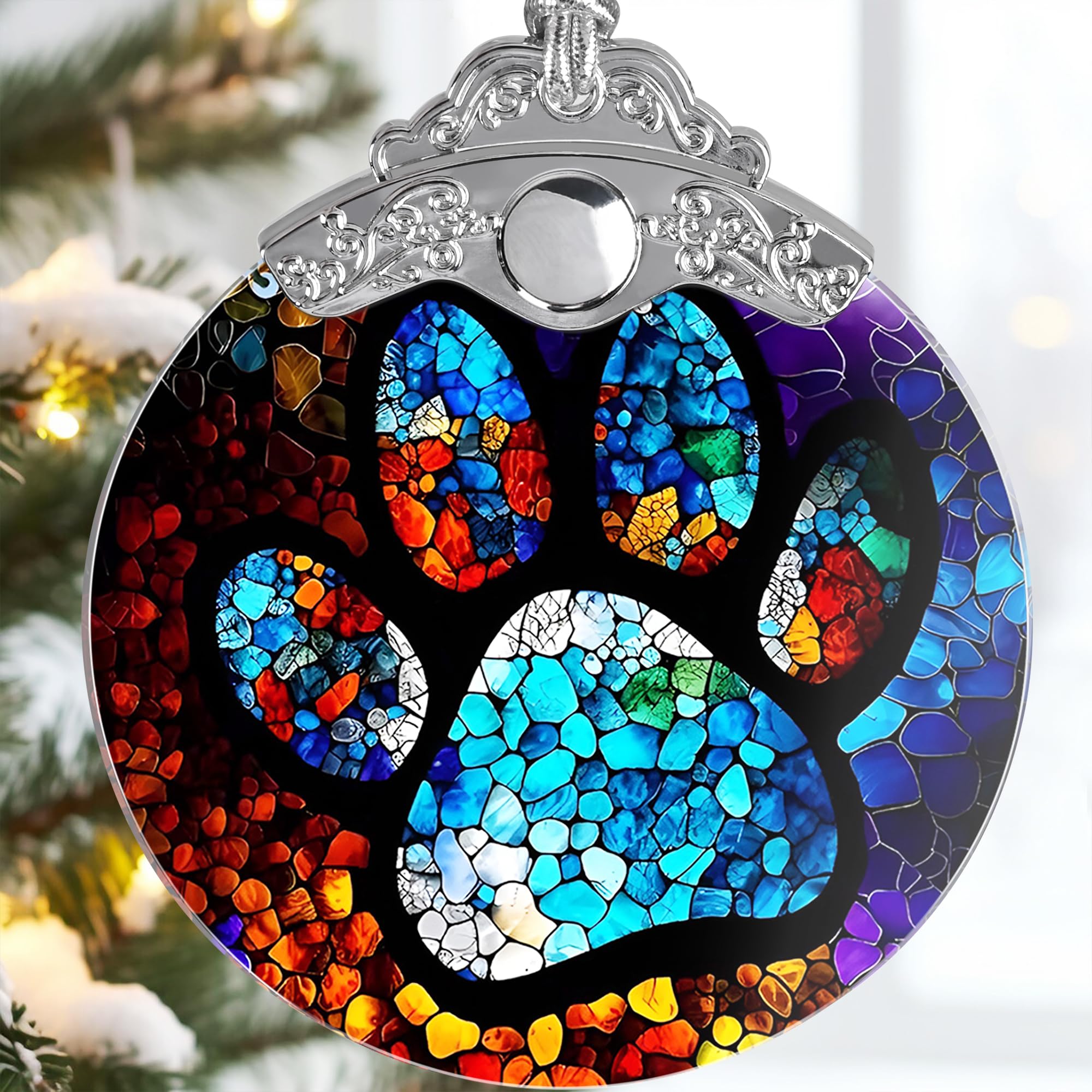 Amazon.com: Jocidea Paw Print Christmas Ornament - Paw Print Ornament ...