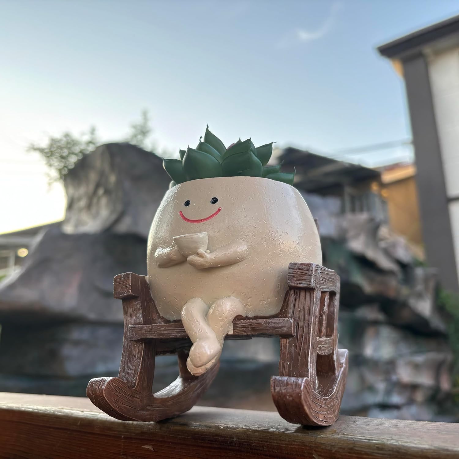 Amazon.com: ﻿Swinging Smiley Face Plant Pot, Cute Head Swing Planter ...