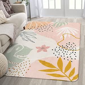 Amazon.com: Lahome Pink Washable Living Room Area Rug - 3x5 Small Rugs ...