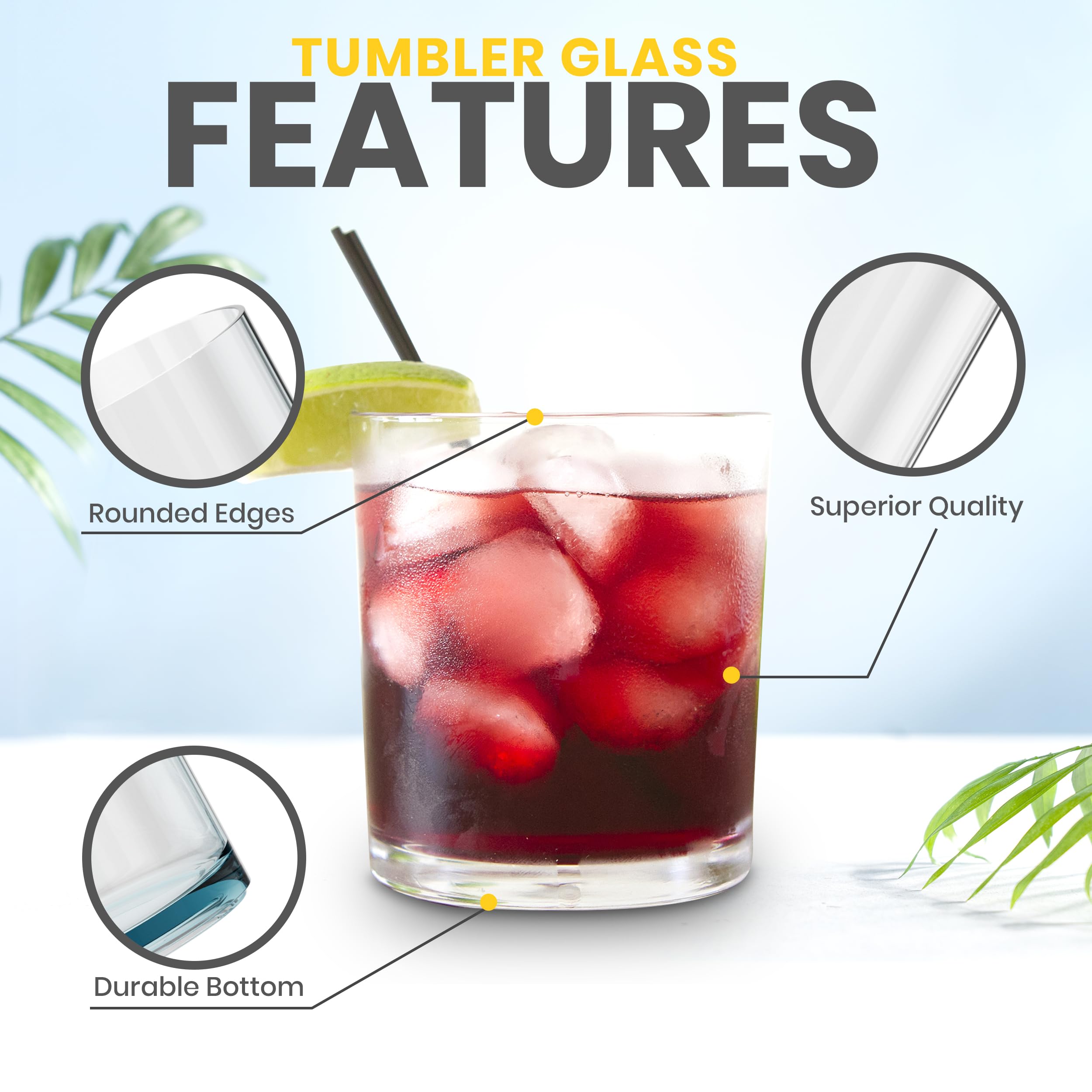 Snapklik.com : KICHLY Clear Plastic Drinking Glasses - Pack Of 8
