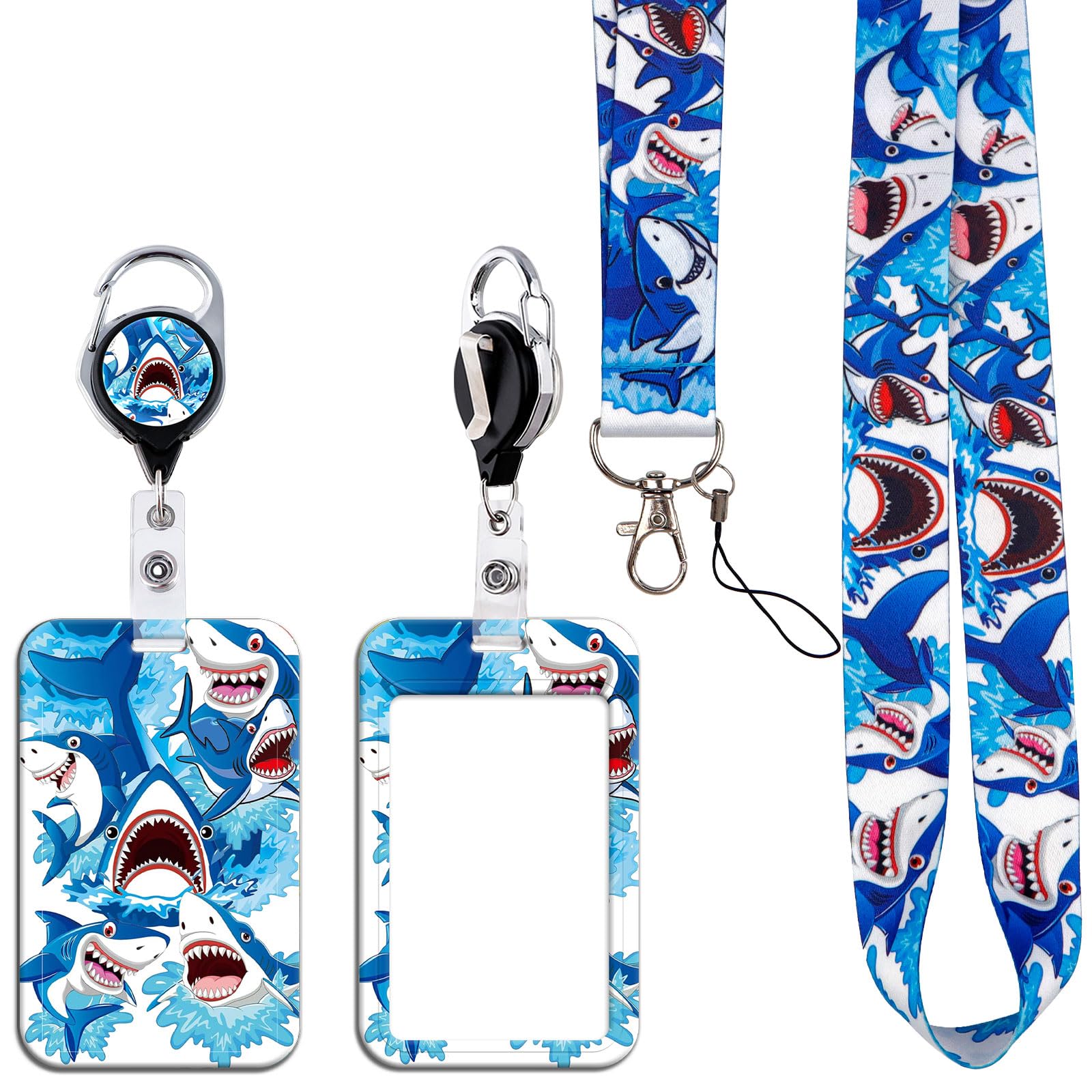 Amazon.com : BKBKAAK Cool Lanyards with Id Badge Holder, Blue ...
