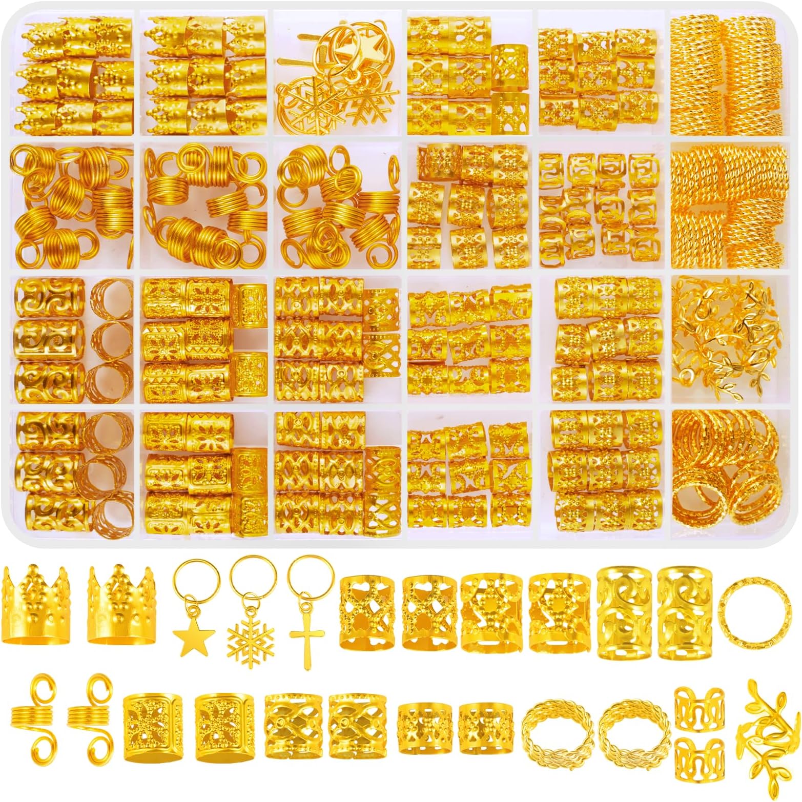 Amazon.com : Dejiovey 238PCS Hair Jewelry for Braids, Gold Hair ...