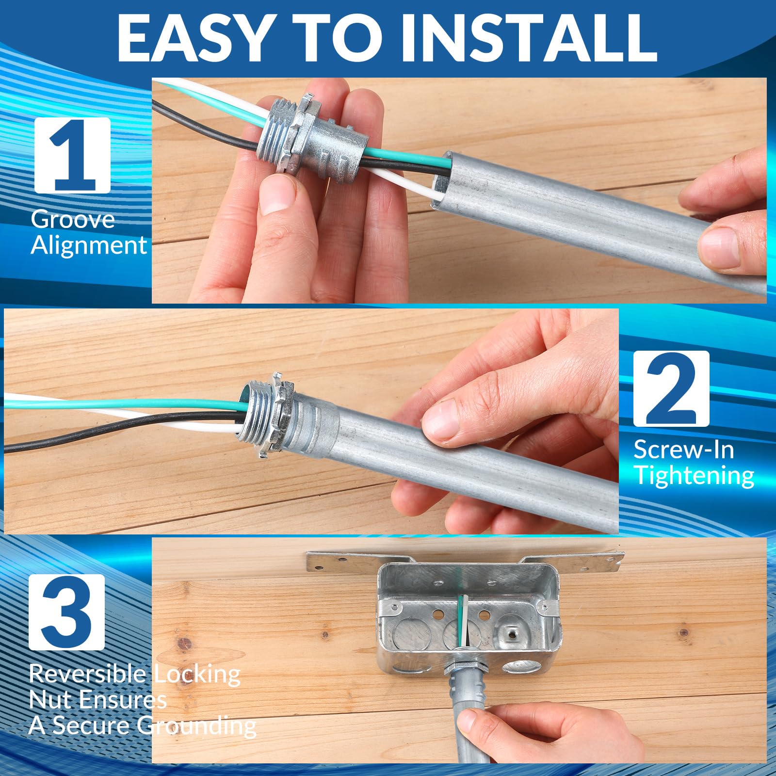 Snapklik.com : Yaocom 25 Pcs Screw-in Connector For Flexible Metal ...