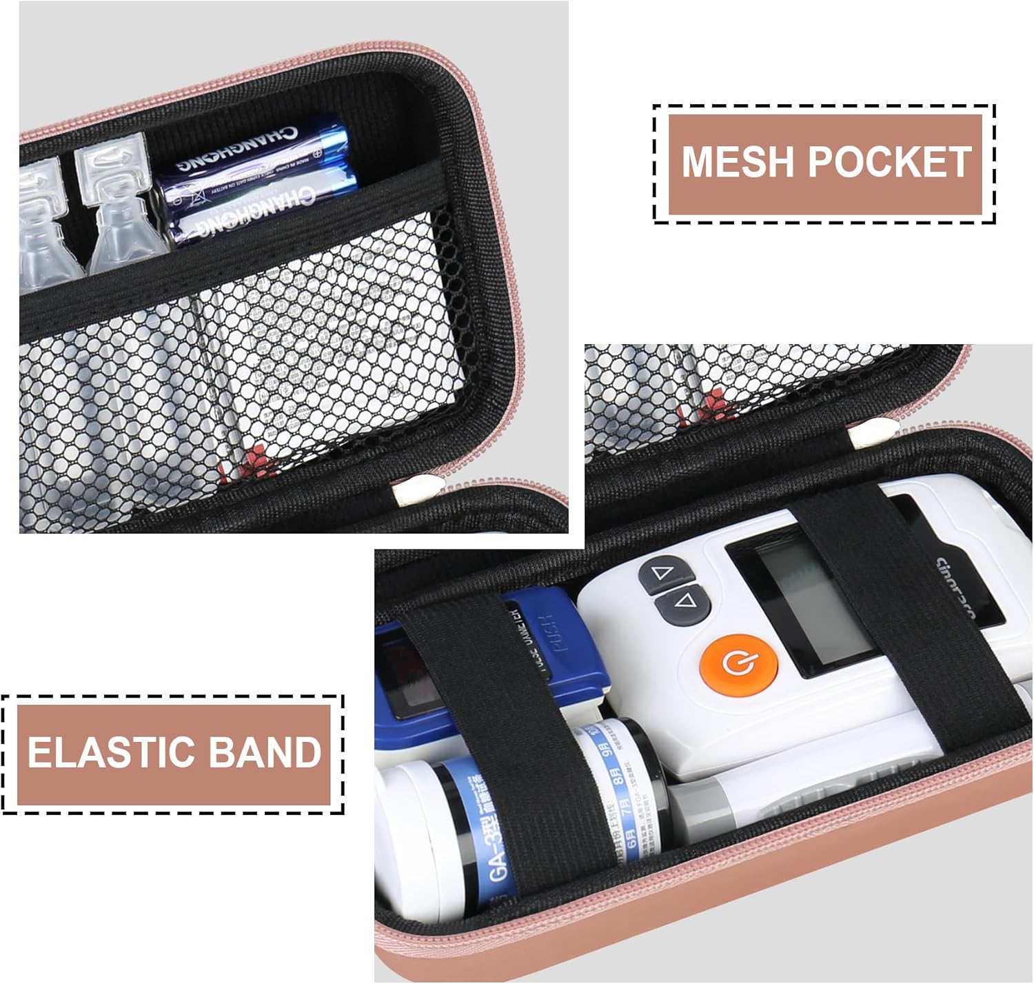 Diabetic Supplies Hard Case Diabetic Supply Organizer Bag Carrying Case ...