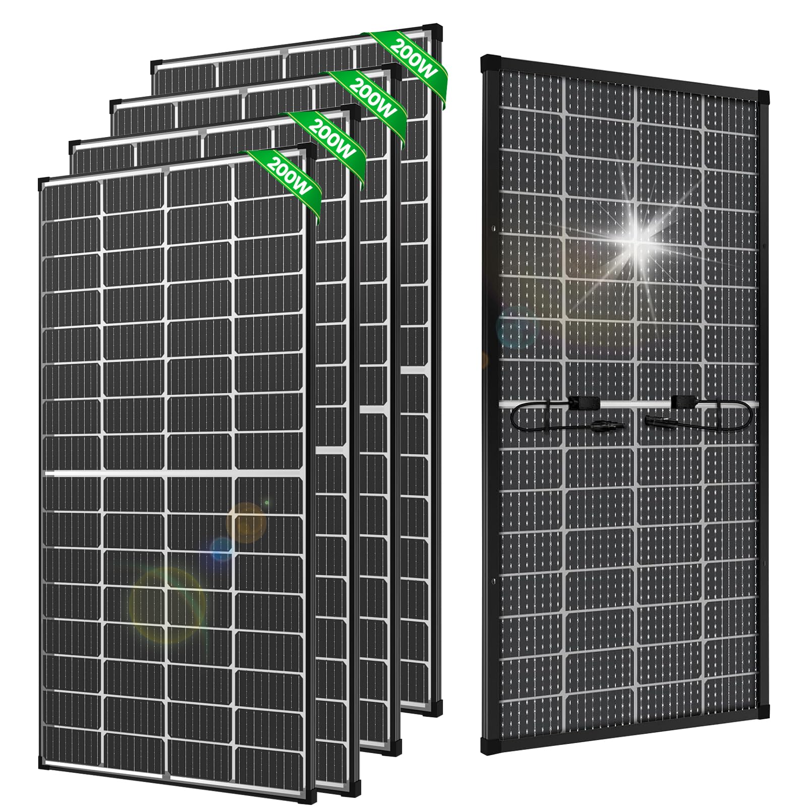 Amazon.com : 800 Watt Solar Panels Bifacial 200 Watt Solar Panel 4 Pack ...