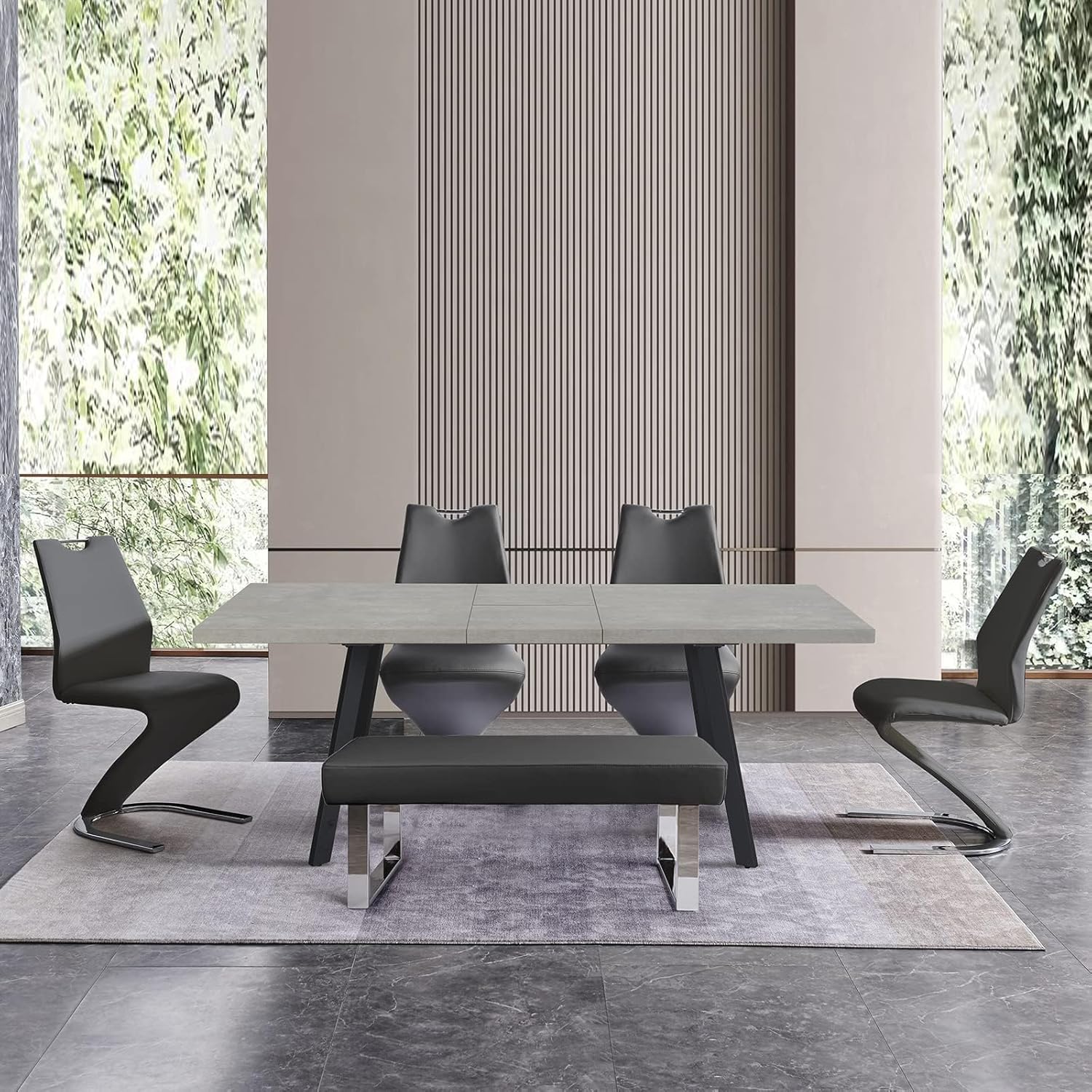 Amazon.com: Zerifevni 6 Piece Dining Table Set for 6, Wood Kitchen ...