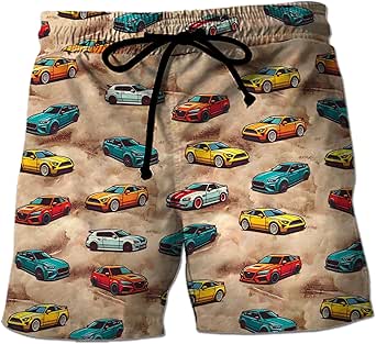 Amazon.com: V-DECORPARKS Motorcycle Mens Swim Trunks - Car Racing ...