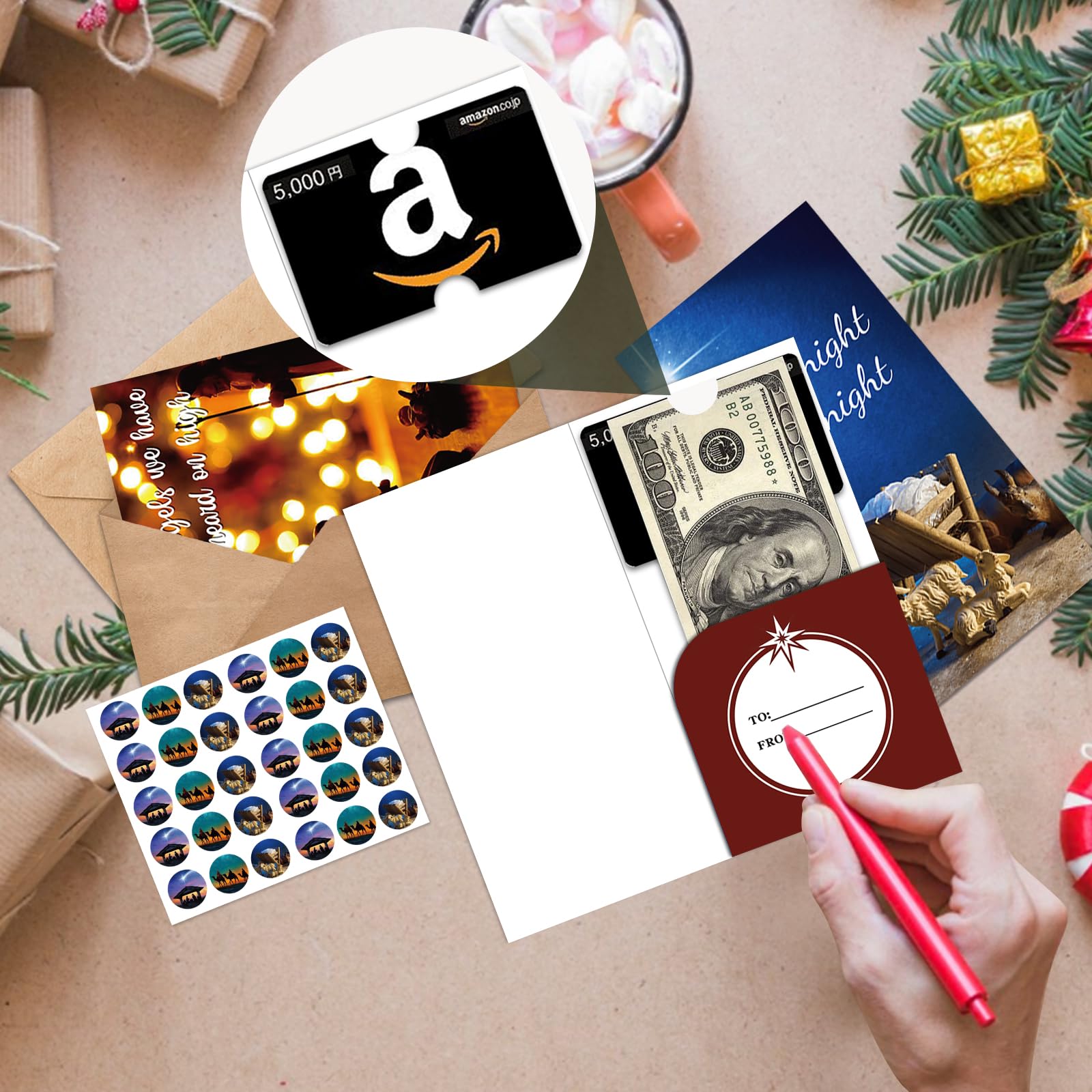 Snapklik.com : Mczan Religious Christmas Cards Money Holder 24PCS ...