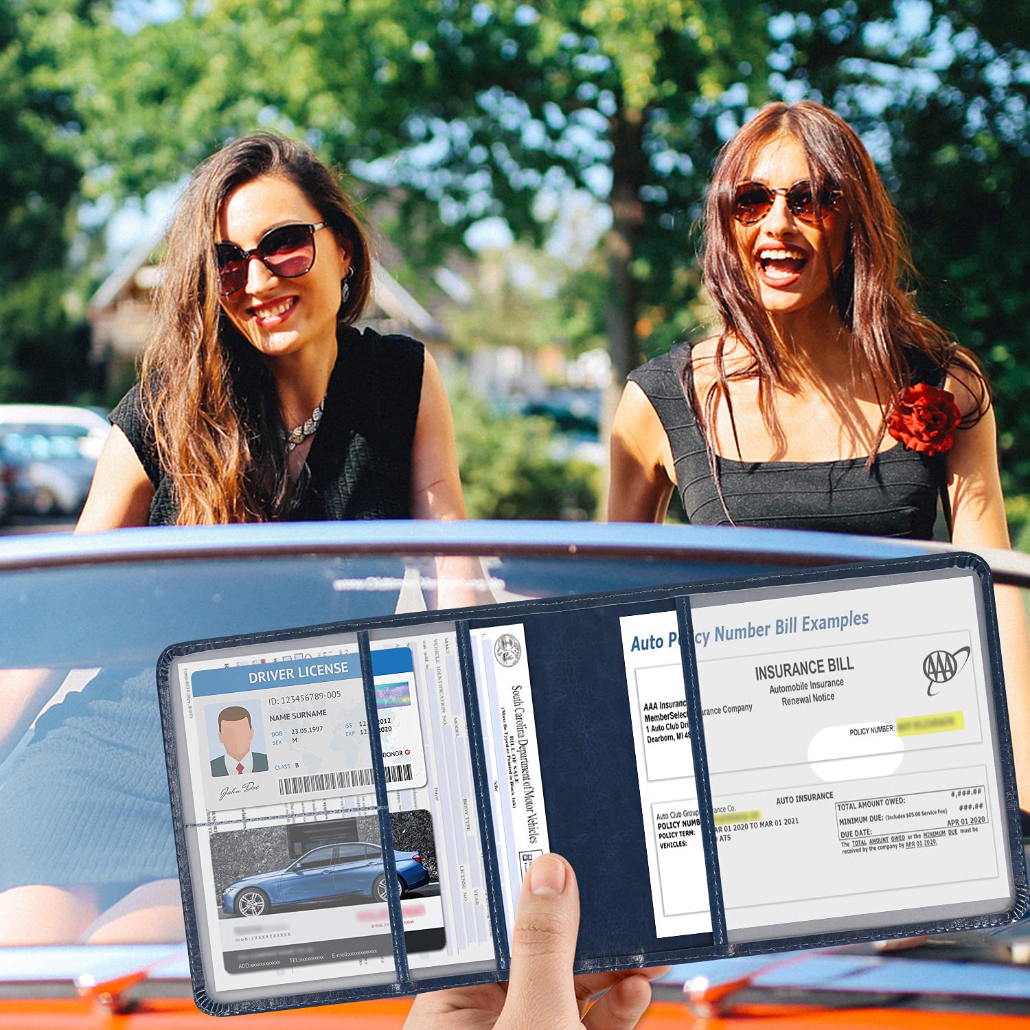 Snapklik.com : Car Registration And Insurance Holder, Folio Leather ...