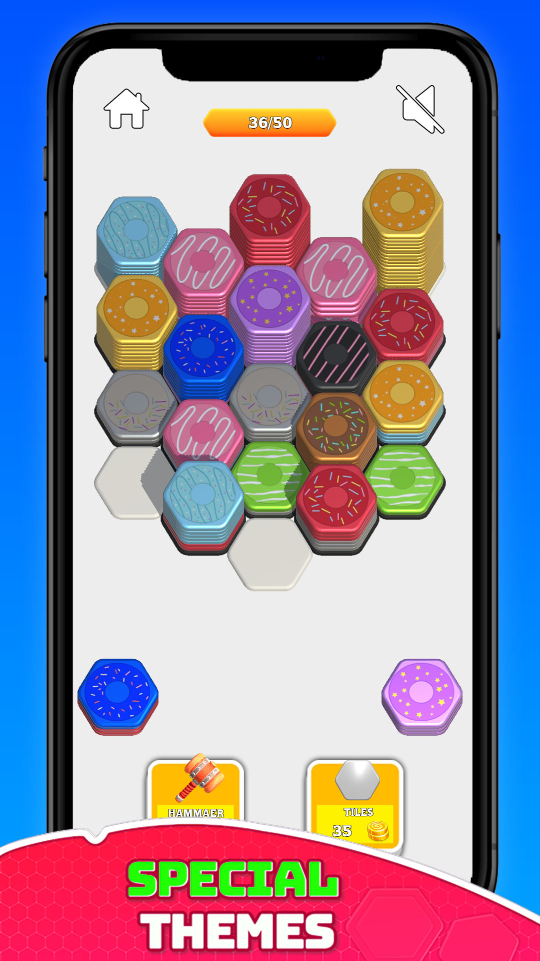 Hexa Donut Color Sort Master Merge Puzzle 3D: Donut Hexa Sorting Stack Master Color Match Puzzle ...