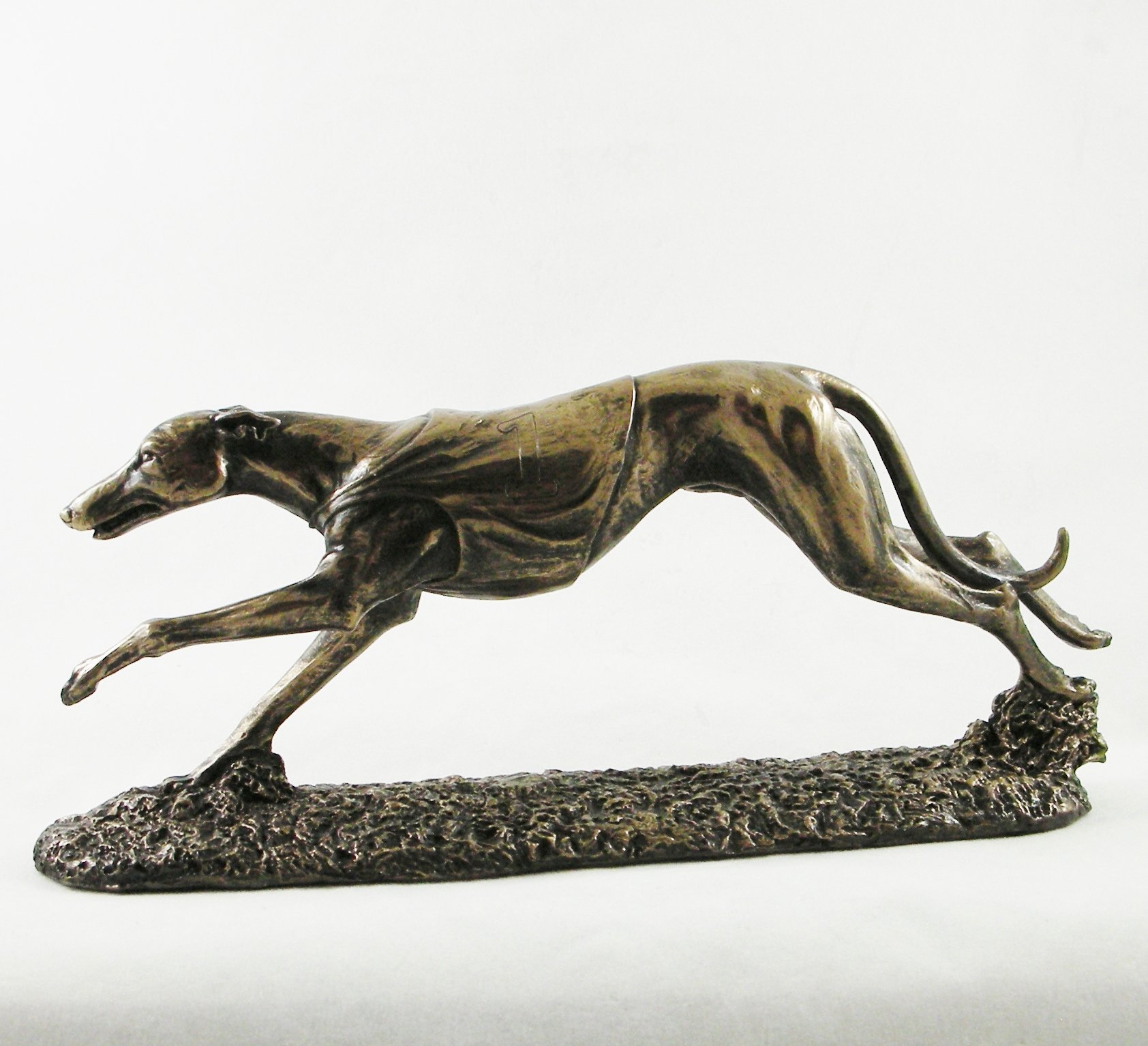 RACING GREYHOUND DOG TRACK DOG ORNAMENT BRONZE FIGURINE - 31037 ...