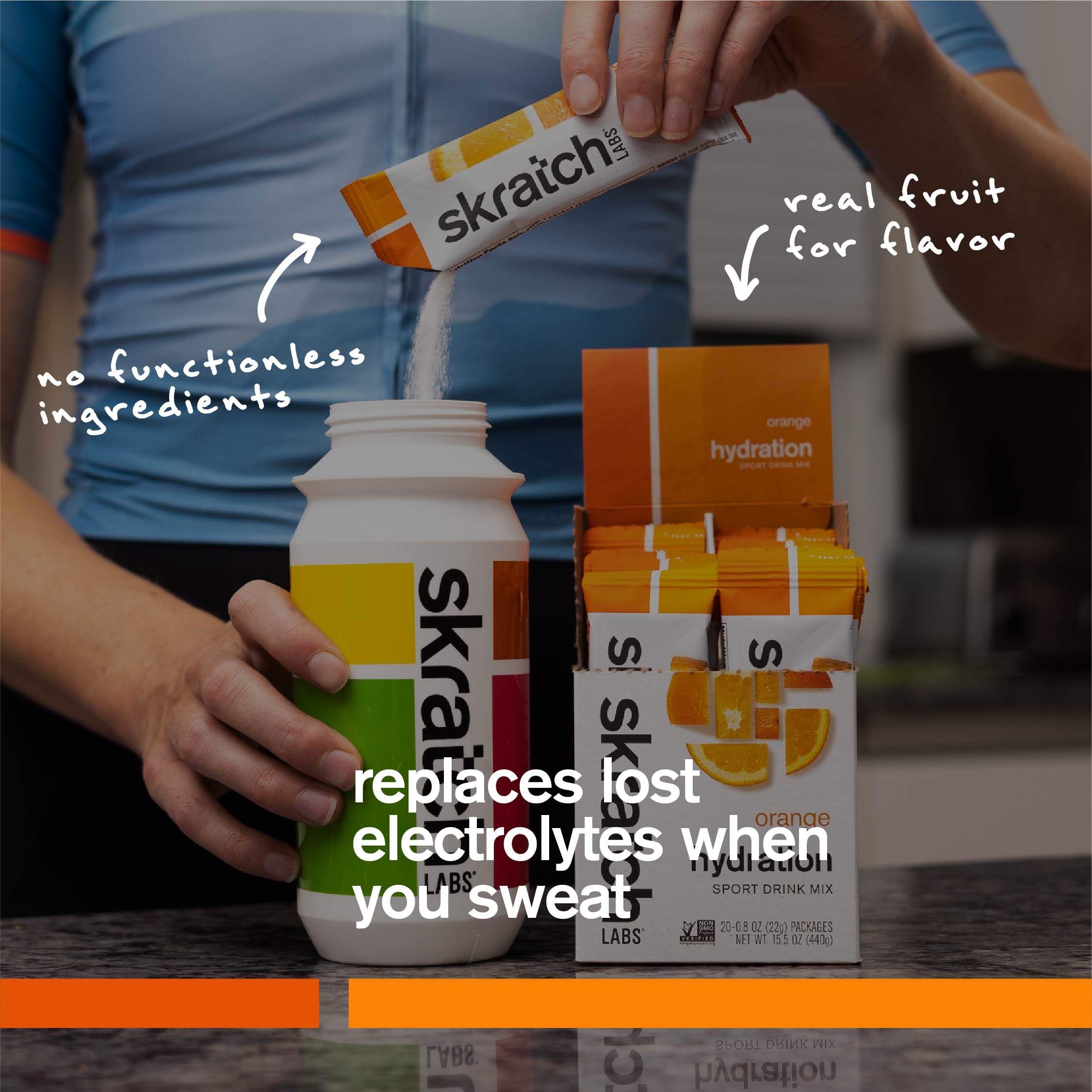 Snapklik.com : Skratch Labs Hydration Packets - Hydration Drink Mix, Orange