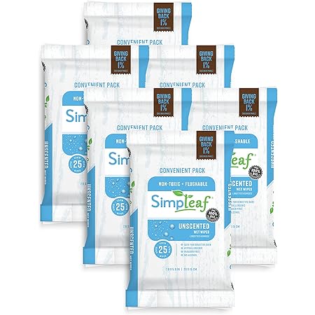 Amazon.com: Simpleaf Flushable Wet Wipes Unscented - Eco-Friendly, Paraben & Alcohol Free ...