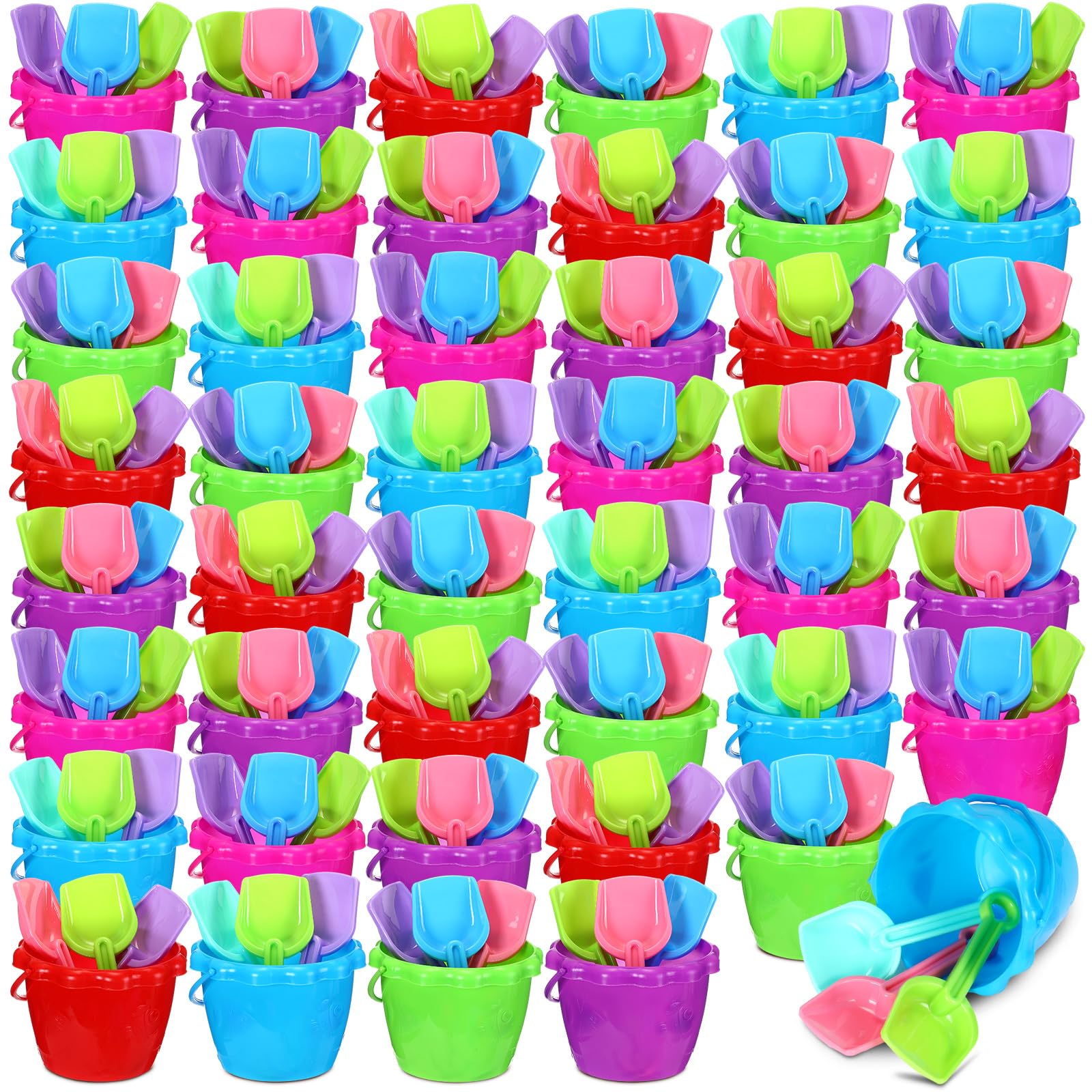 Snapklik.com : Jerify 96 Pcs 6.3 Inch Plastic Beach Pails Sand Buckets ...