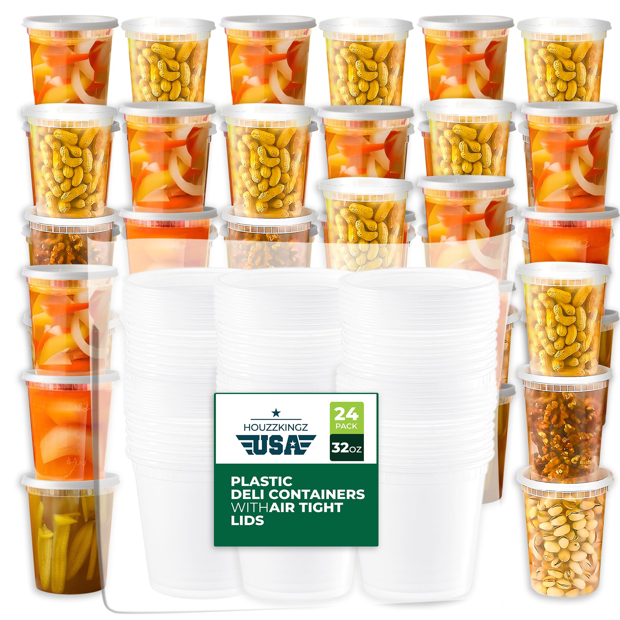 Amazon.com: Deli Soup Quart Containers with Lids [32 Oz - 24 Pack ...
