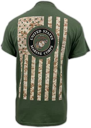 Amazon.com: Armed Forces Gear Men's US Marines Camo Flag T-Shirt ...