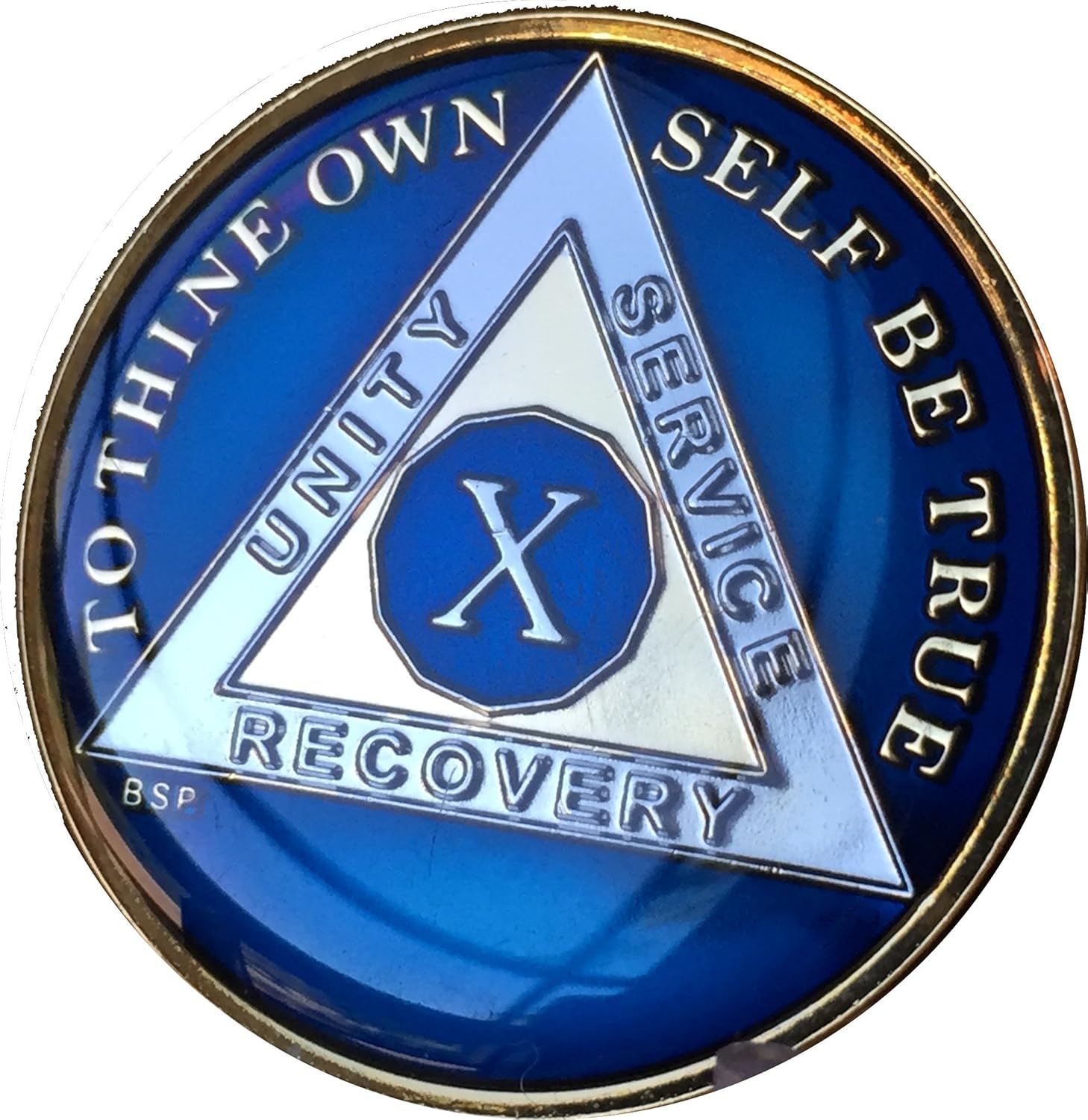 Amazon.com: 10 Year Midnight Blue AA Alcoholics Anonymous Medallion ...
