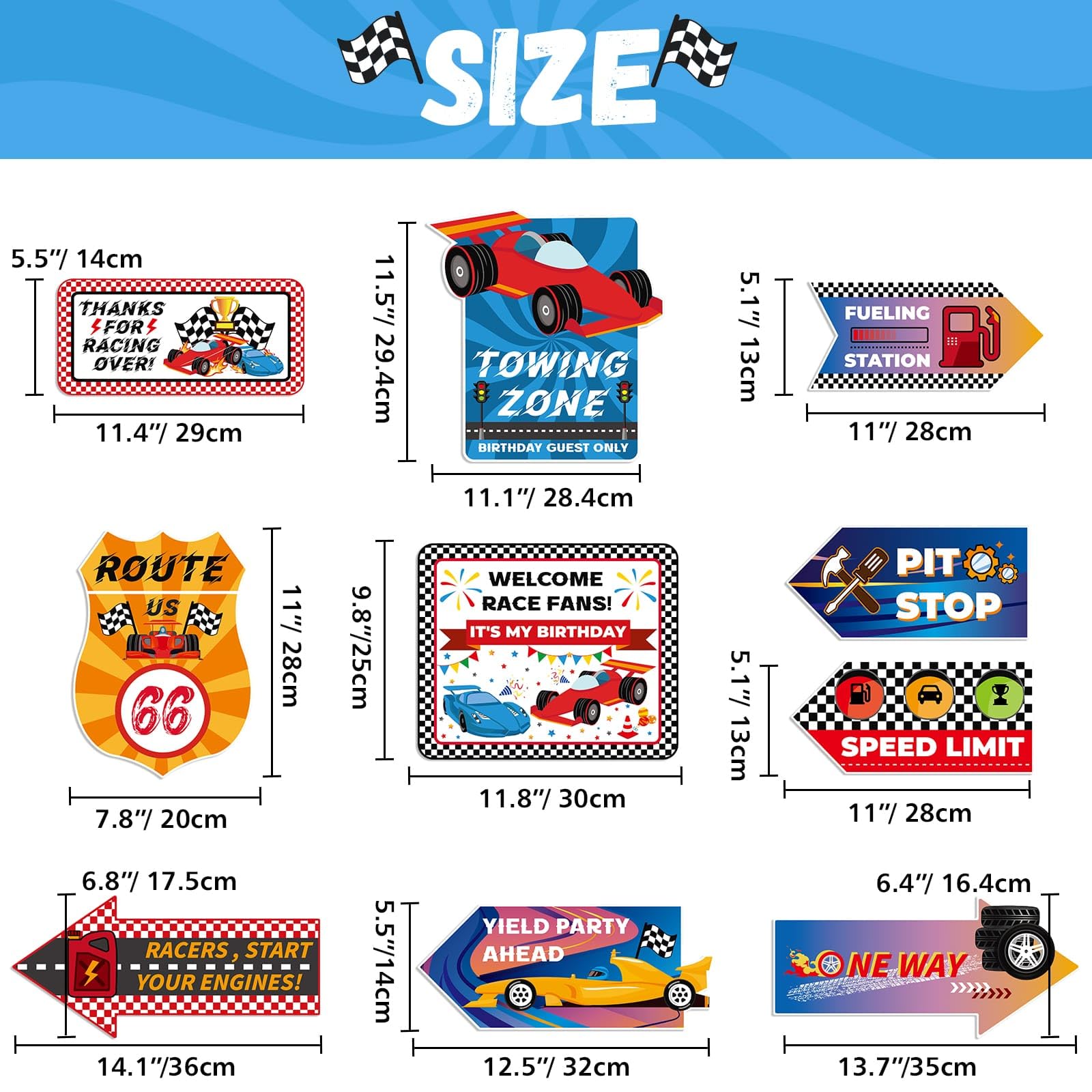Snapklik.com : WERNNSAl Racing Car Party Decorations - 10PCS Racing Car ...
