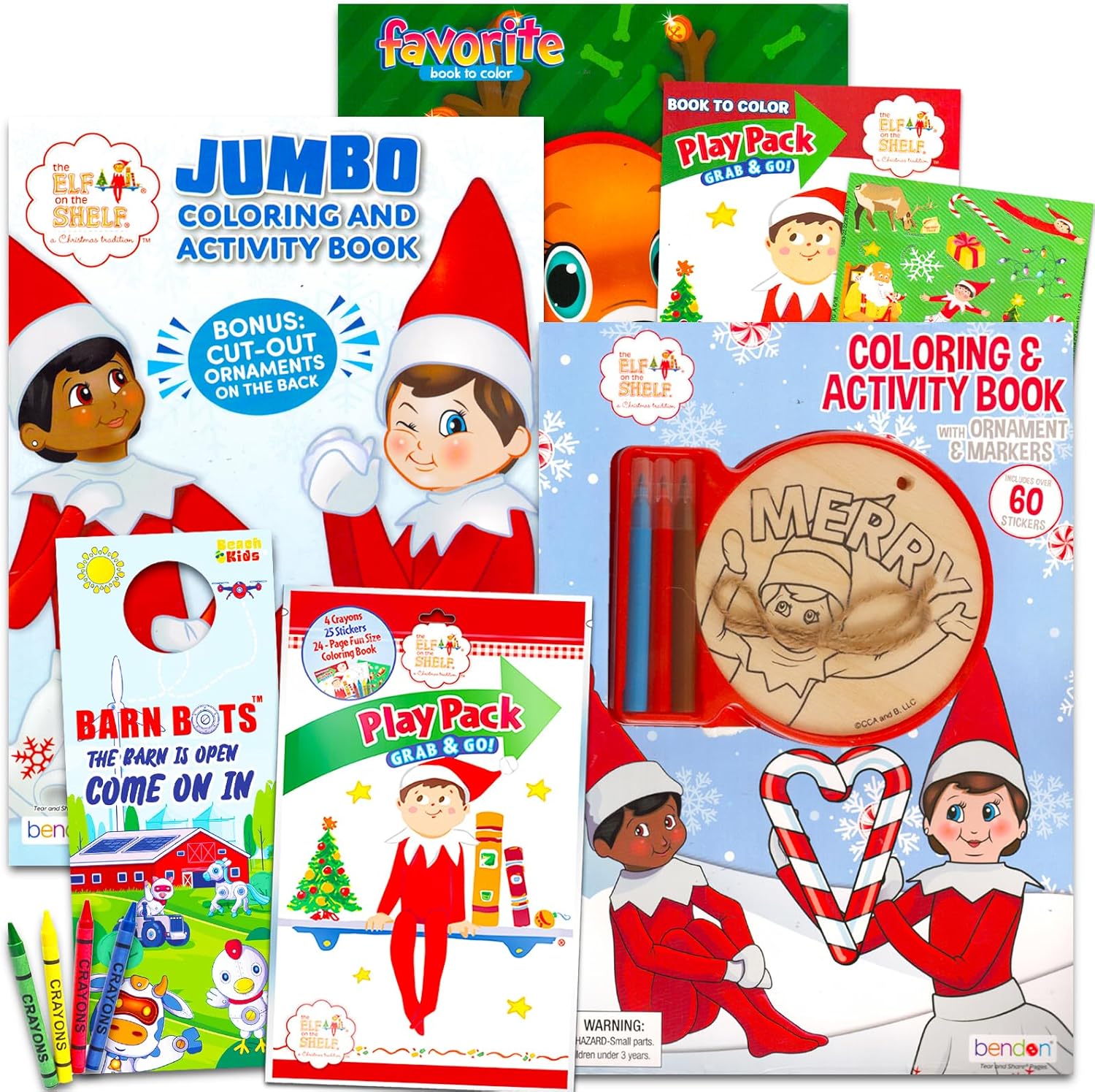 Amazon.com: Elf on The Shelf Coloring Books for Kids - Bundle with 2 ...