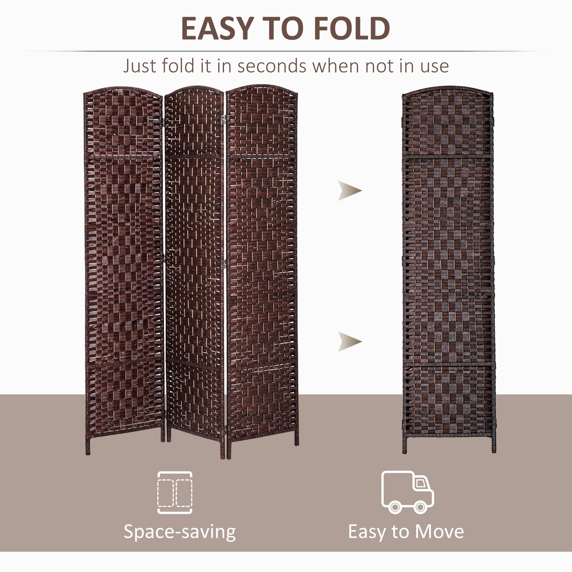 Snapklik.com : Room Divider, 3 Panel Folding Privacy Screen, 6FT Tall ...