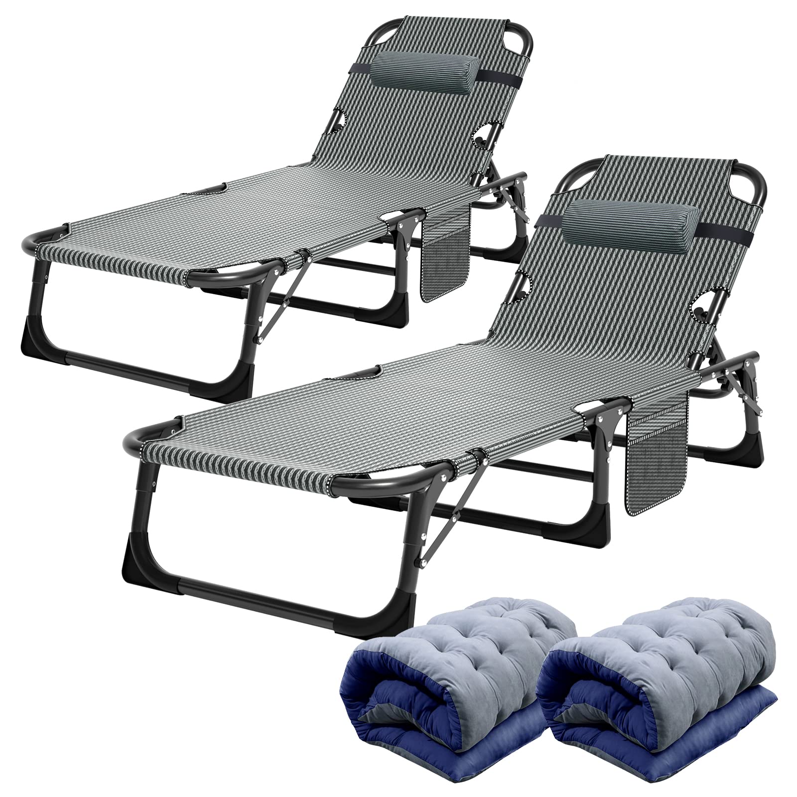 Amazon.com : ABORON 2PK Heavy Duty Tanning Chair, 5-Gear Outdoor ...
