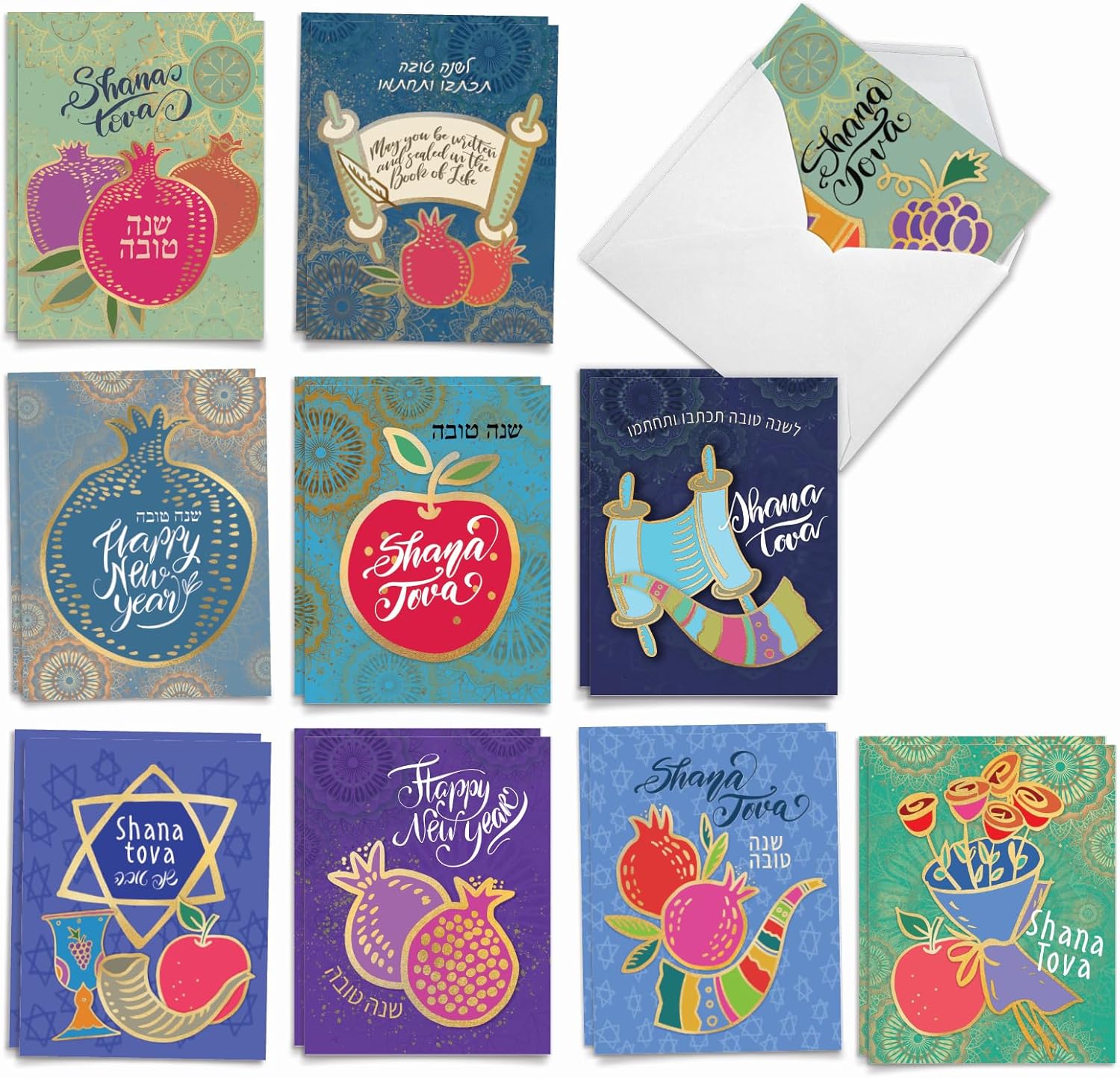 Amazon.com : The Best Card Company - 20 Assorted Rosh Hashanah ...