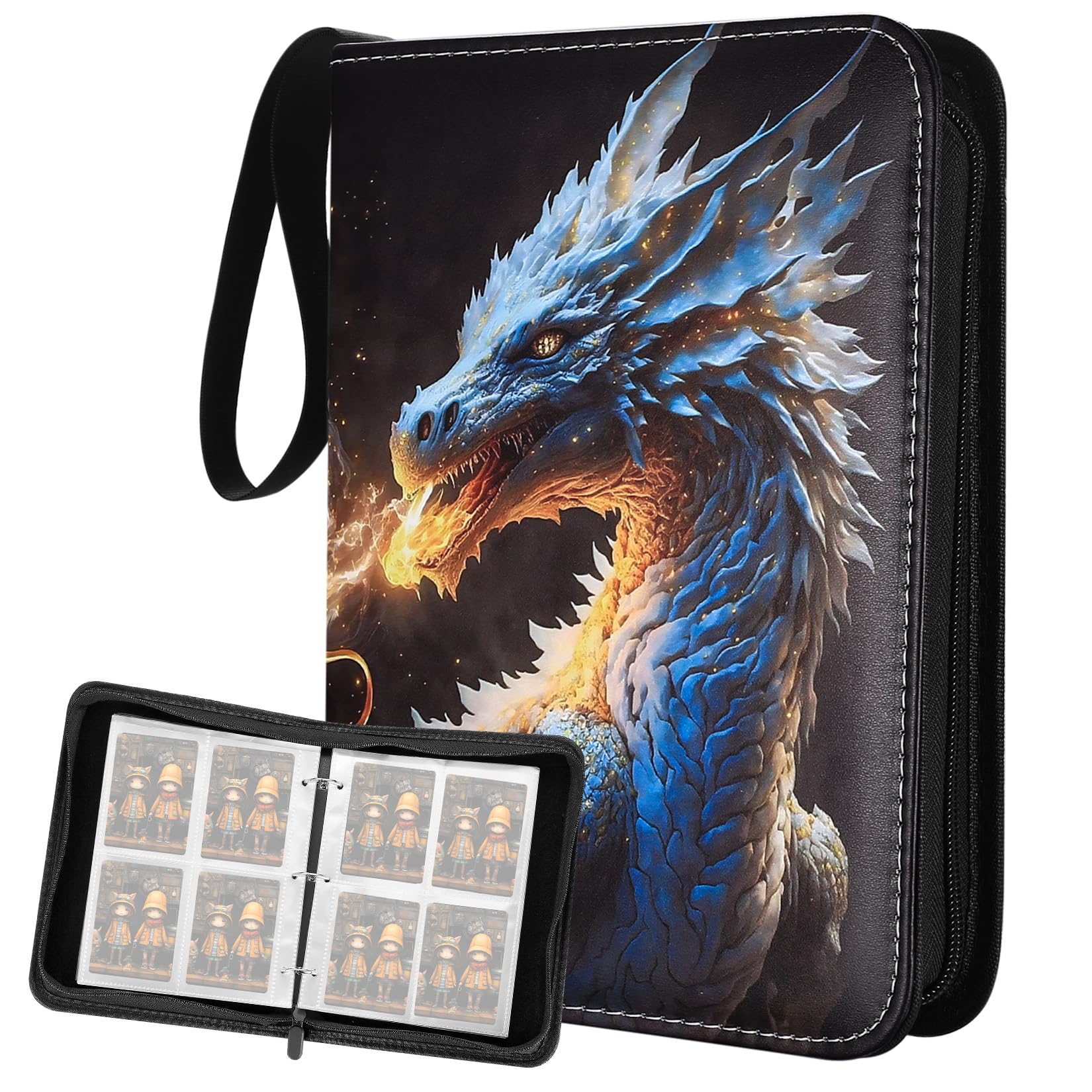 Trading Card Binder Holder 4 Pockets, Trading Card Album Folder Fits ...