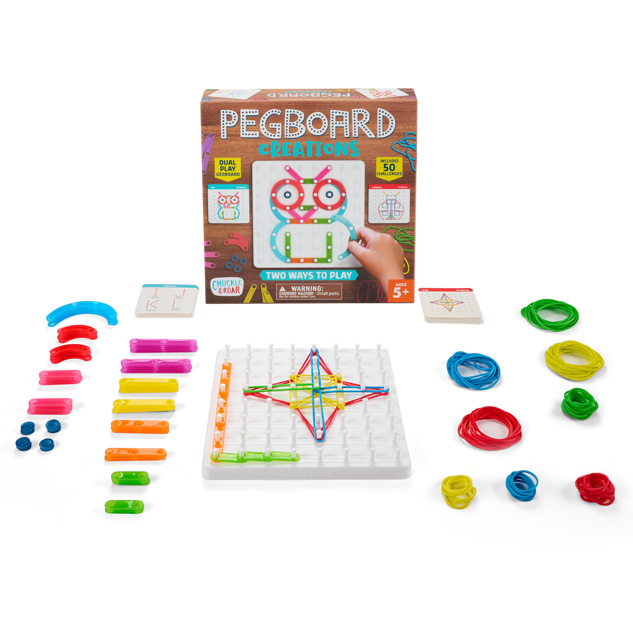 Amazon.com: Chuckle & Roar - Pegboard Creations - Rubber Band and ...