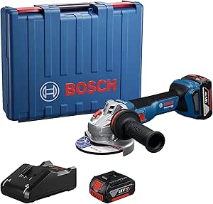 Bosch Professional GWS 18V-8 2x 4.0Ah Cordless Angle Grinder, Small ...