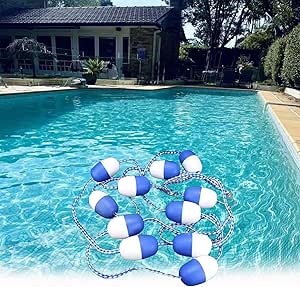 Amazon.com : 20ft Pool Rope Floats with Anchor Hooks To Divide Pool ...