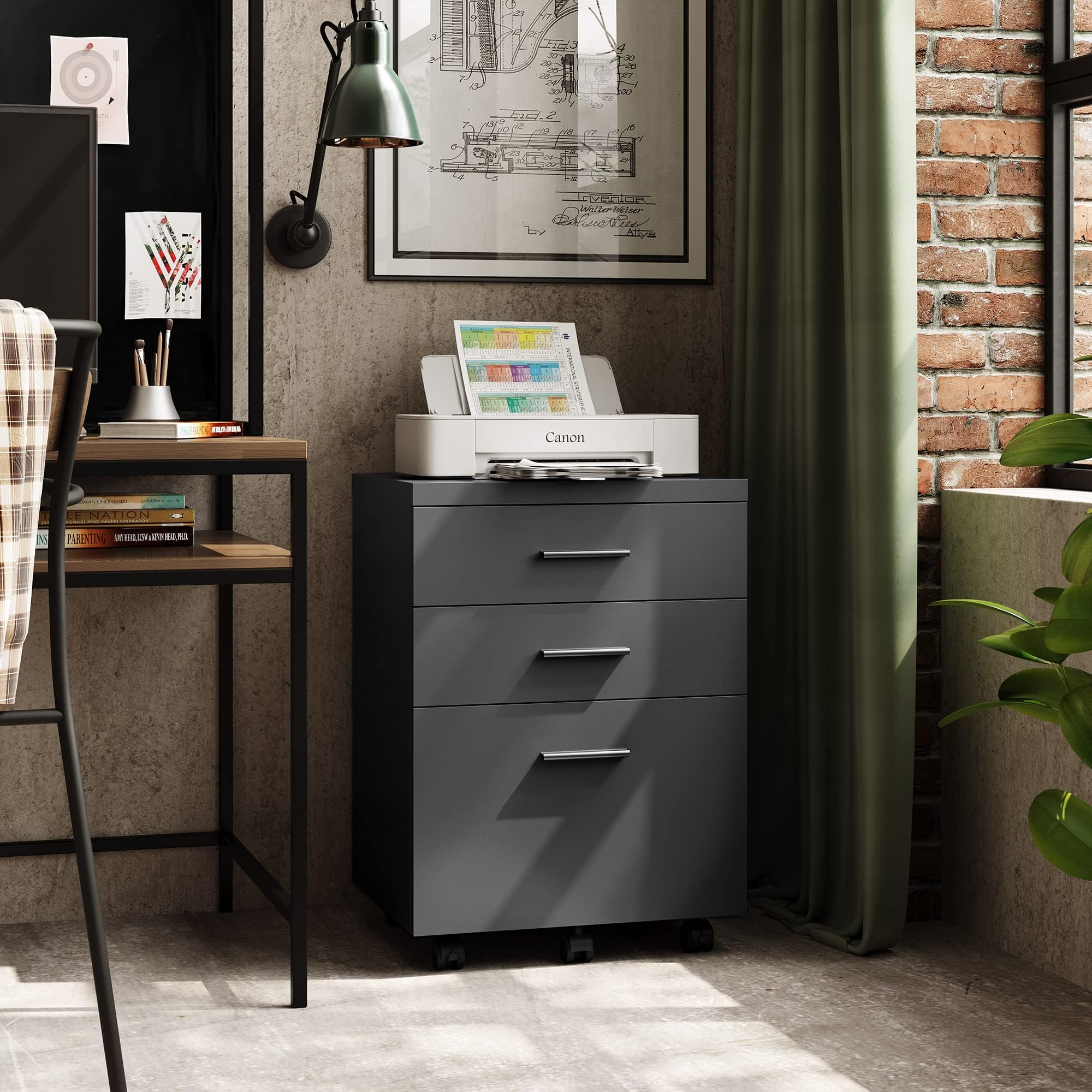 Snapklik.com : DEVAISE 3 Drawer File Cabinet For Home Office, Wood ...