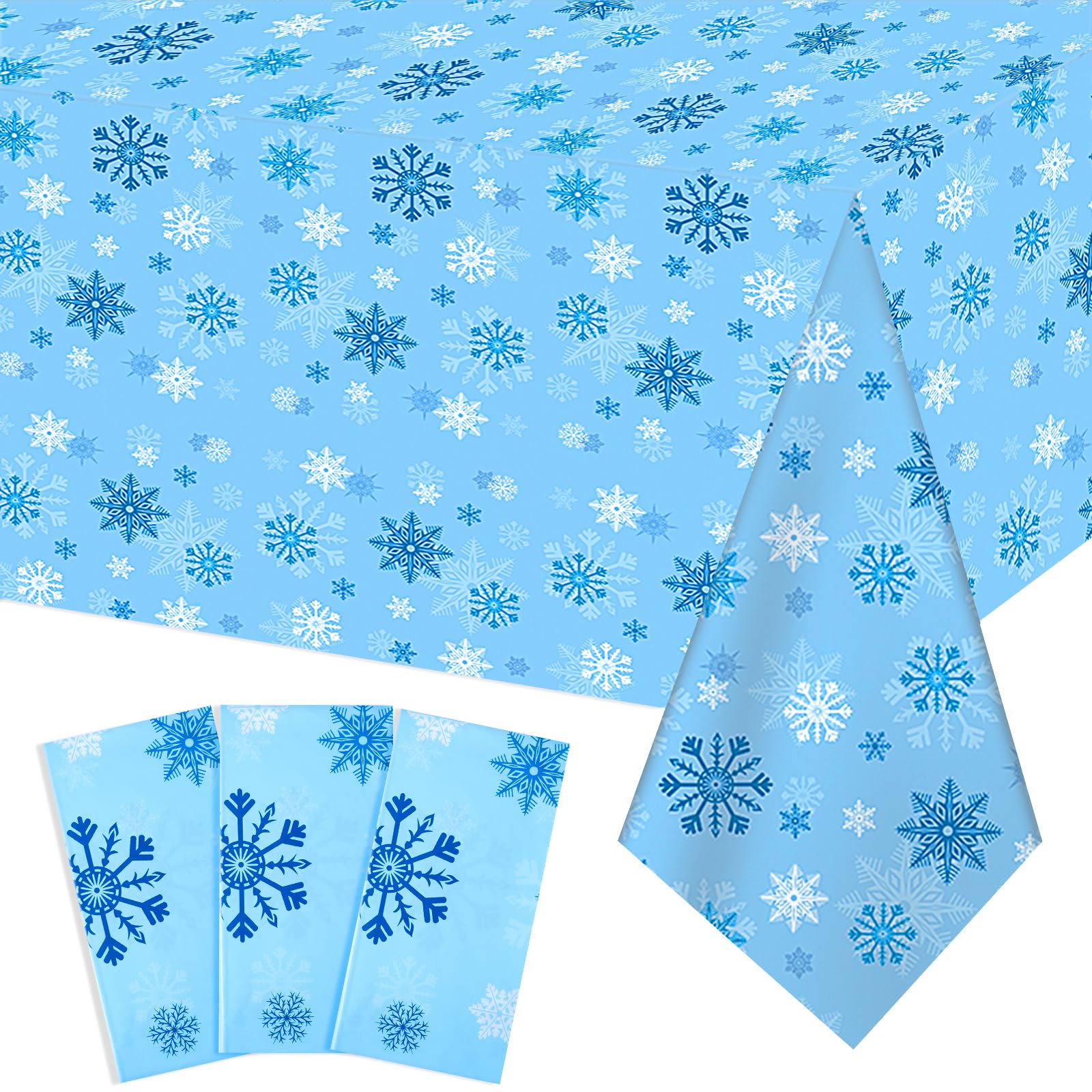Amazon.com: 3 Pack Christmas Snowflake Tablecloths, 54 x 108 inch ...