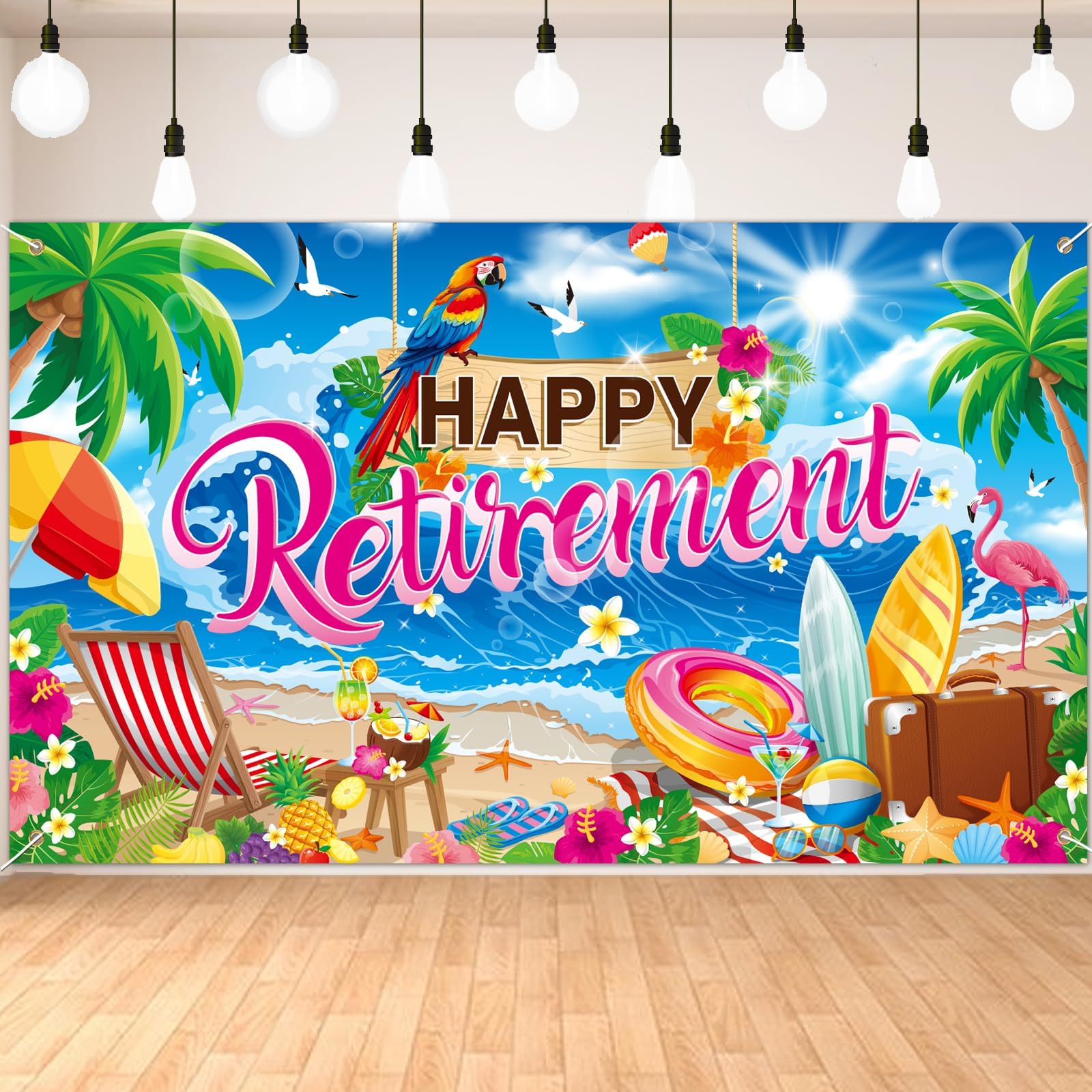 Amazon.com : Qpout Hawaiian Retirement Party Decorations,Summer ...