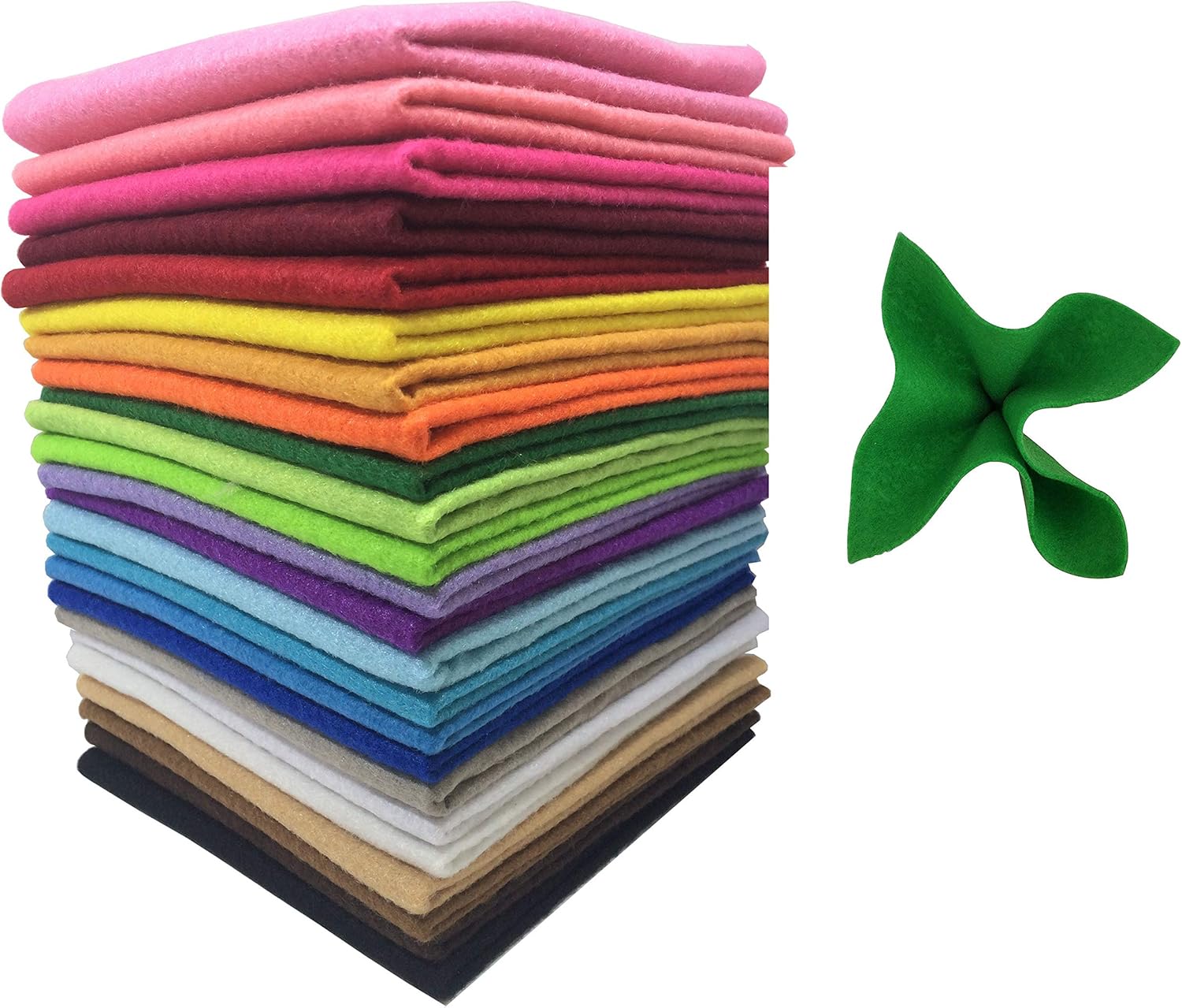 Gnognauq 24 Sheets Assorted Soft Felt Nonwoven Fabric Sheet Felt Pack ...