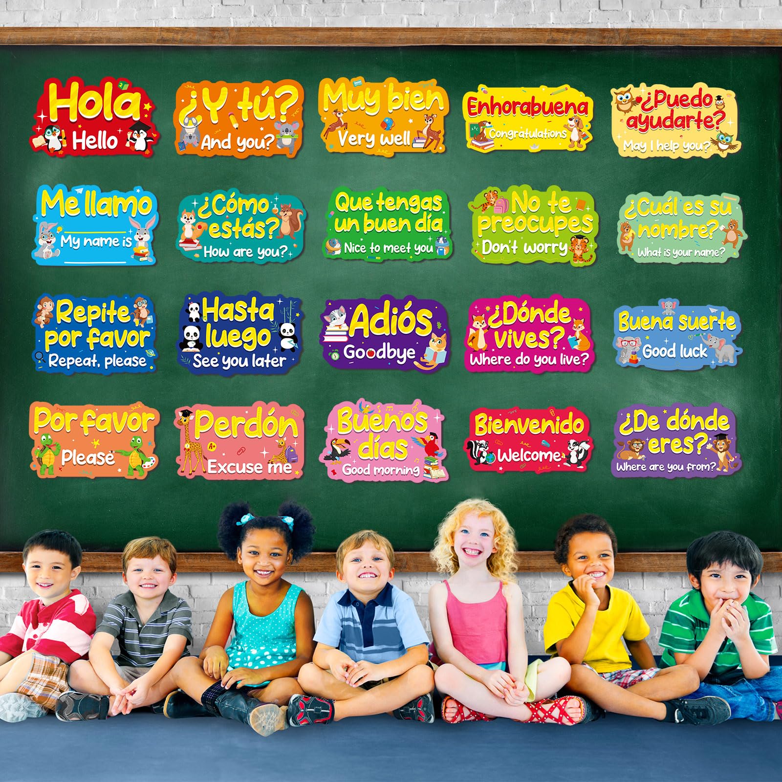 Snapklik.com : Pasimy 20 Pcs Spanish Posters Spanish Phrases Classroom ...