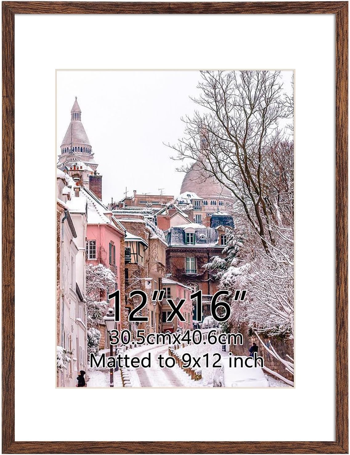 Amazon.com - Hoikwo 12x16 Dark Brown Plastic Frame with Plastic Cover ...