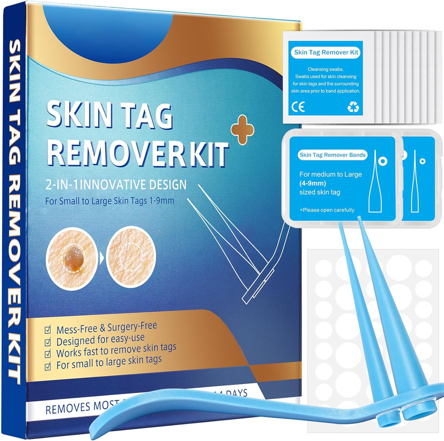 2 in 1 Skin Tag Remover Kit Tools, Wart Remover, Face Body Care, Mole ...
