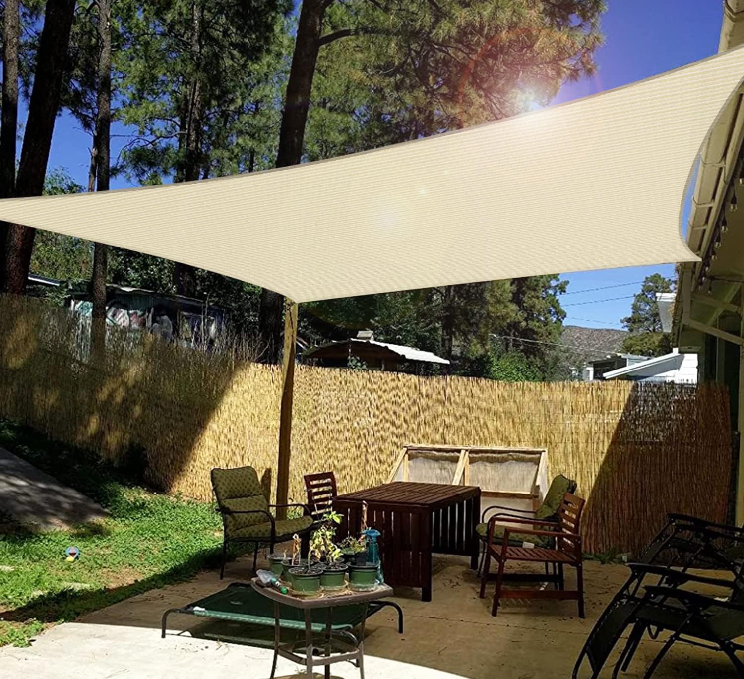 Amazon.com : Windscreen4less 16' x 20' Sun Shade Sail Rectangle UV ...