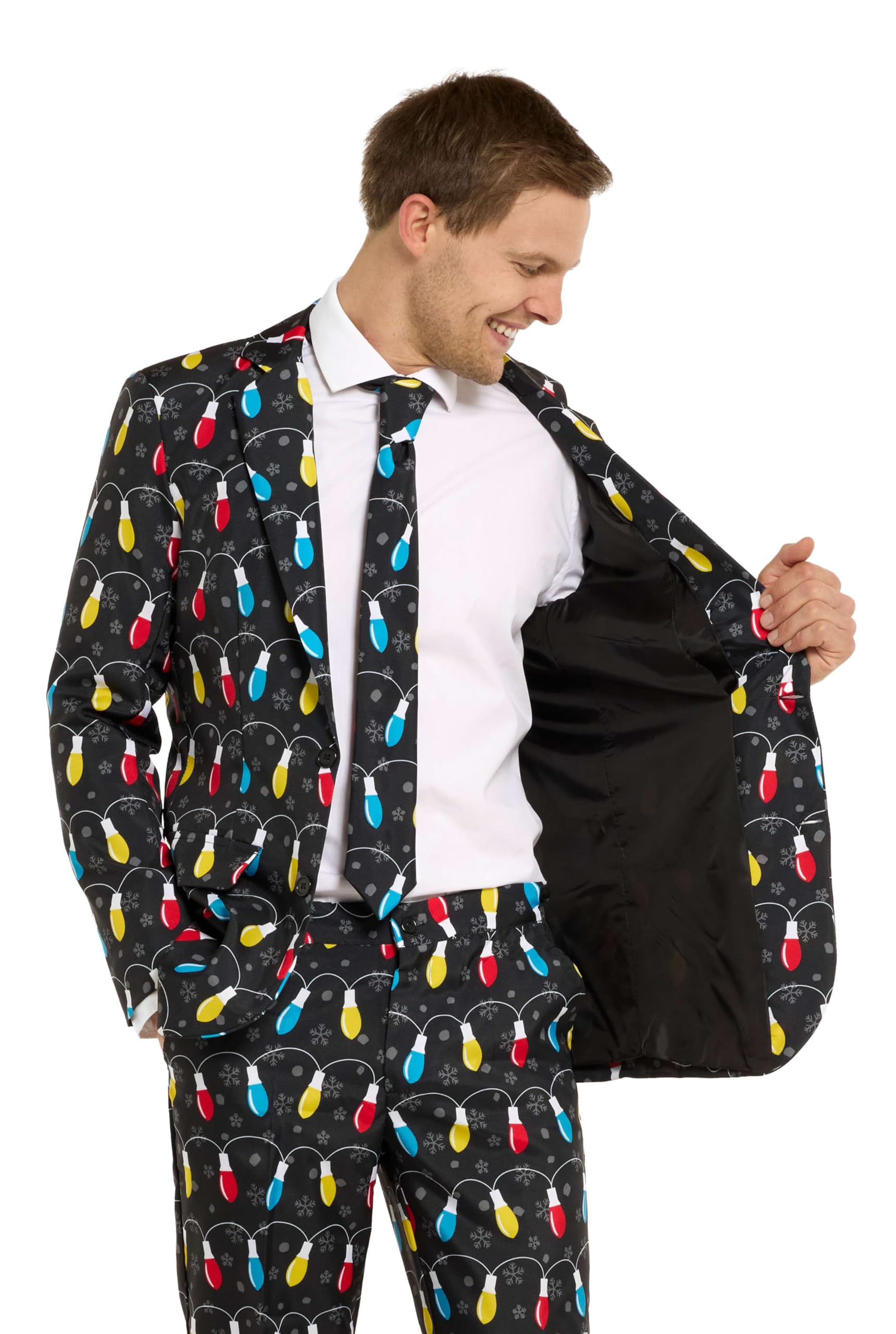 Christmas Party Suit Offstream Men's - Slim Fit Blazer, Pants & Tie Set ...