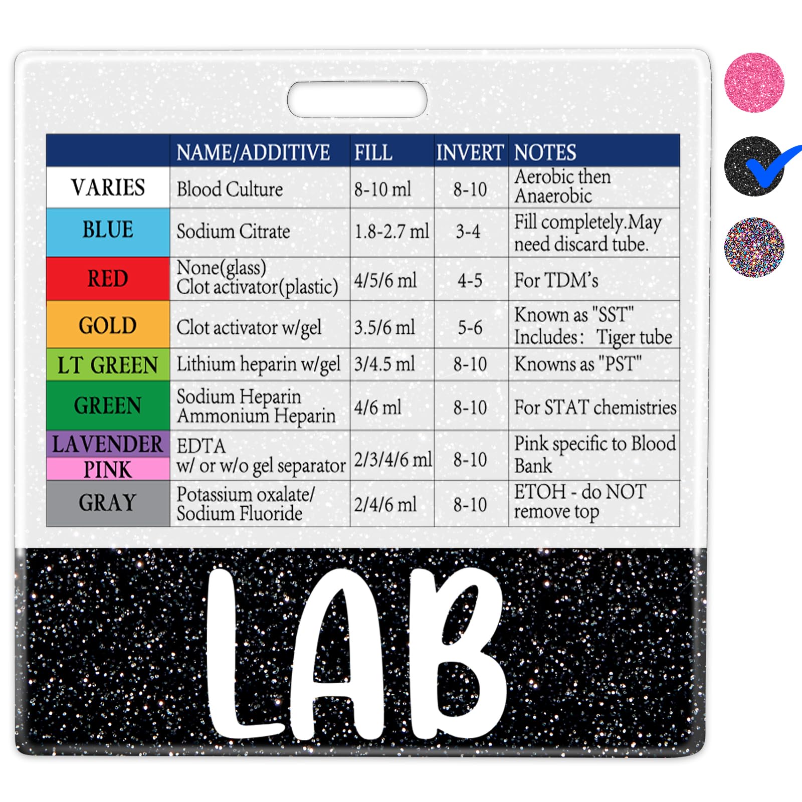 Amazon.com : Plifal LAB Phlebotomist Badge Buddy with Order of Blood ...