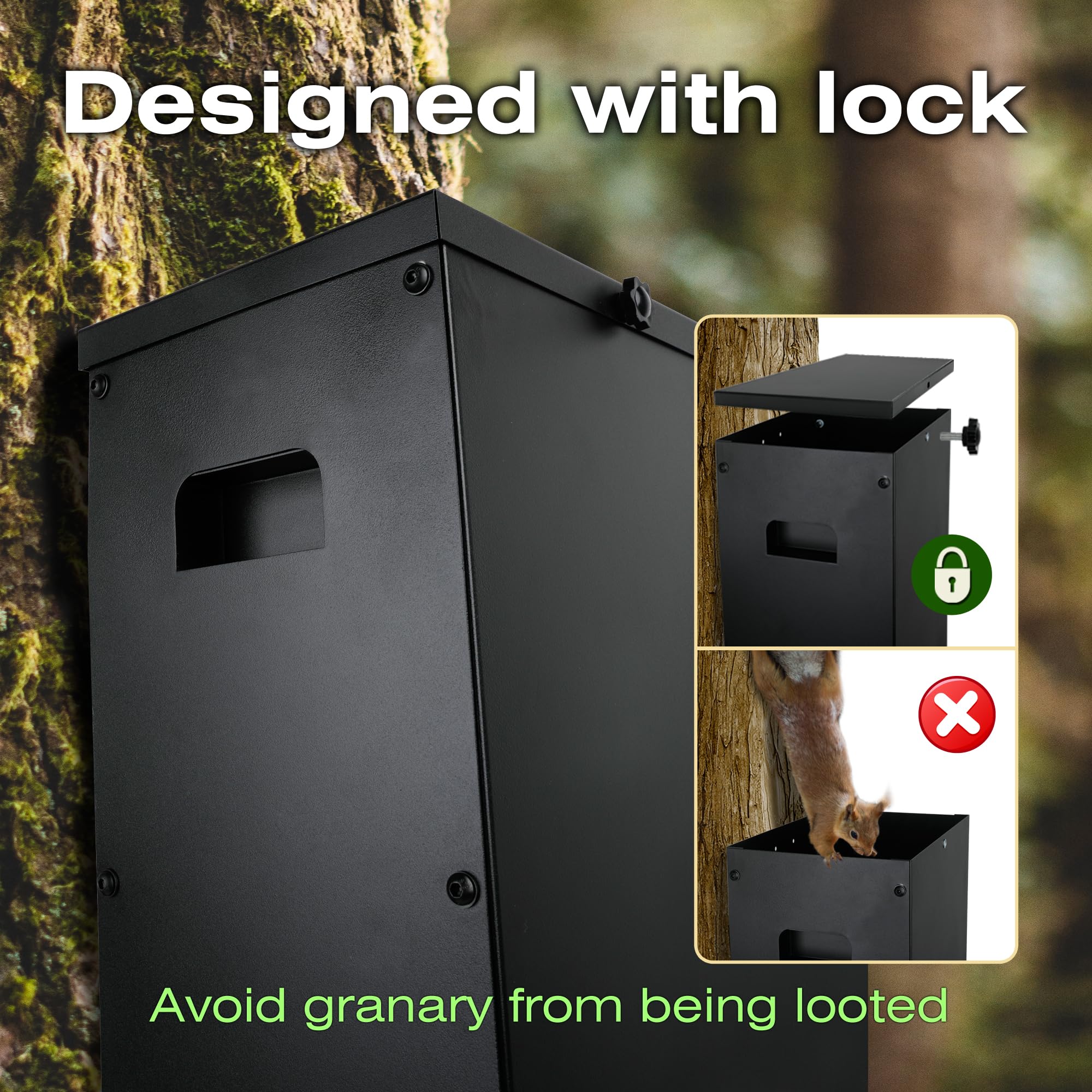 Solution4Patio Large Metal Hanging Deer Feeder Box, Heavy Duty Deer ...